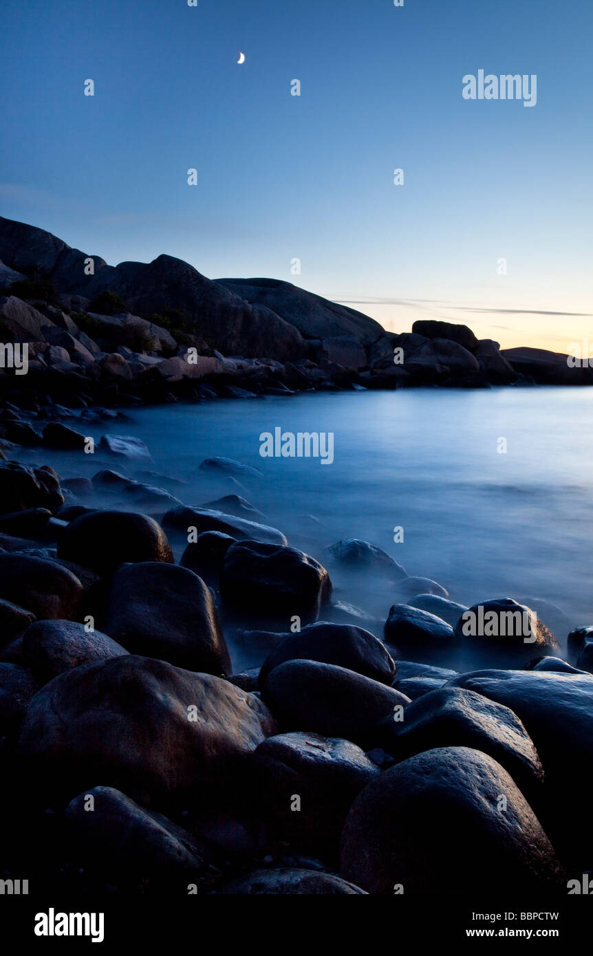 A long exposure shot of the sea after sunset Stock Photo - Alamy
