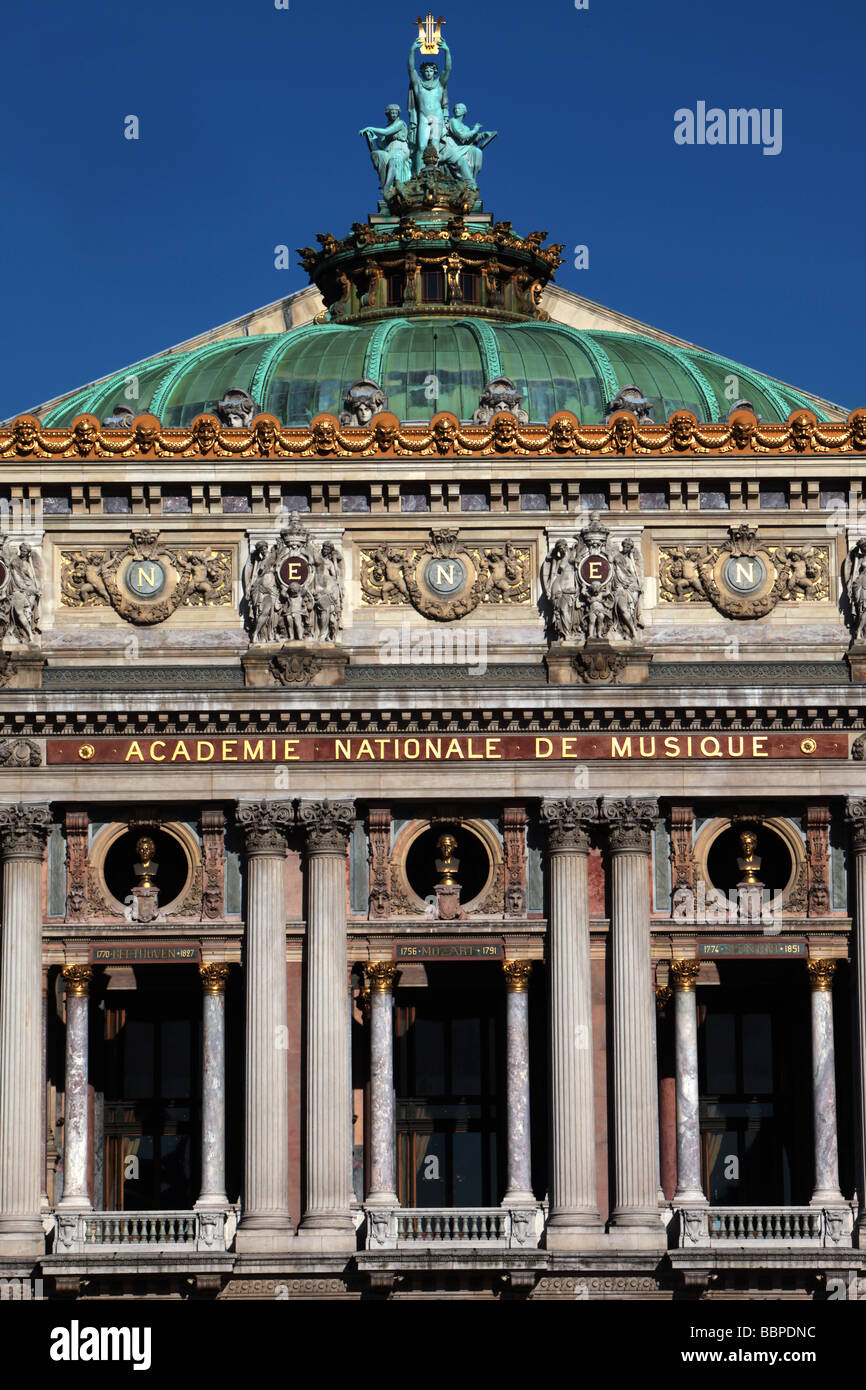 FACADE AND DOME OF THE PARIS OPERA, OPERA GARNIER, PLACE DE L'OPERA ...