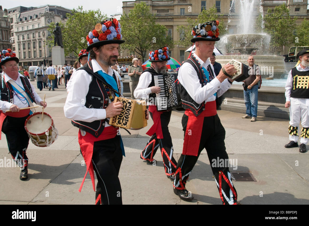 Musicians in Trafalgar Square for annual Morris Dancing festival in ...
