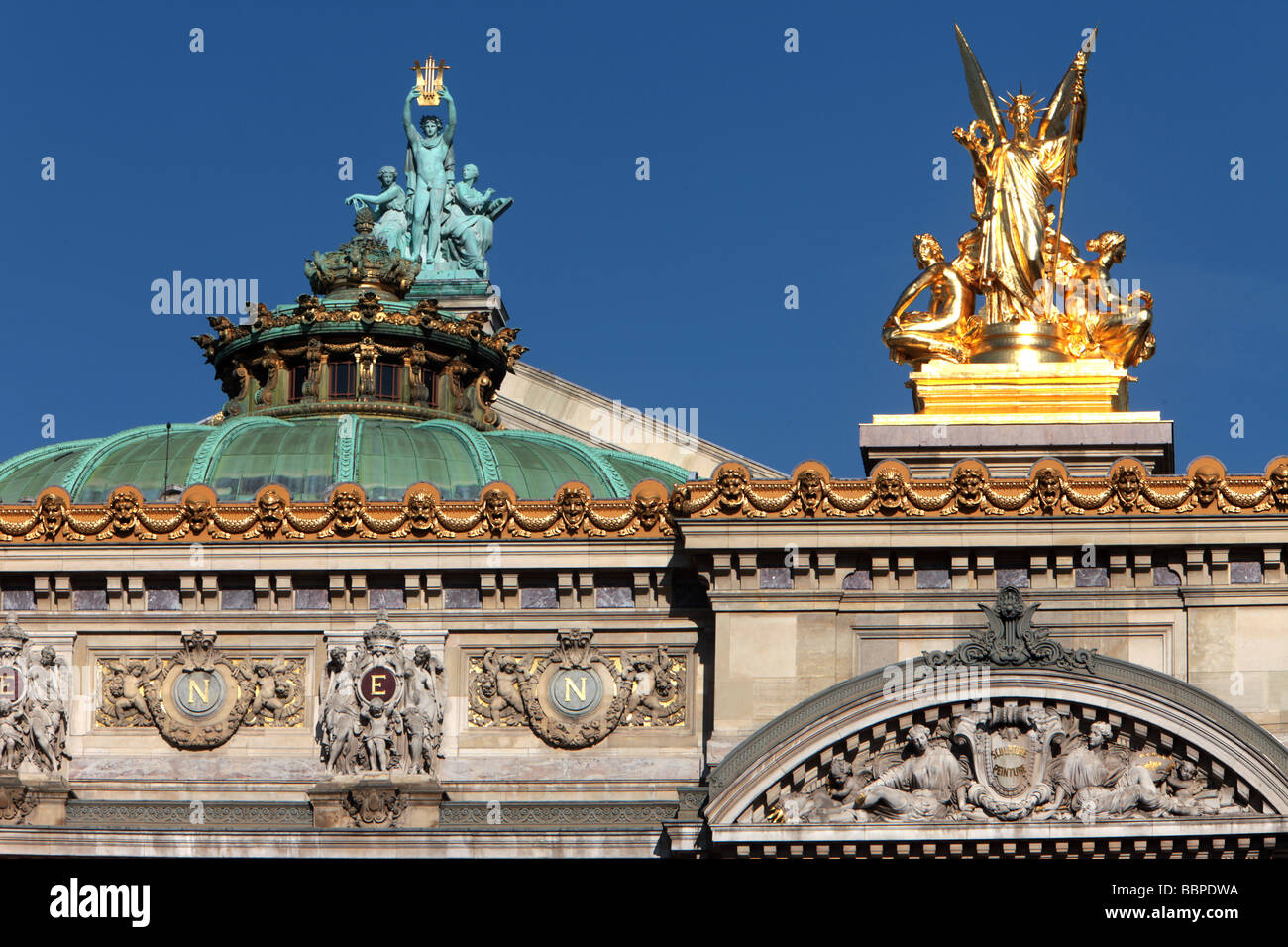 FACADE AND DOME OF THE PARIS OPERA, OPERA GARNIER, PLACE DE L'OPERA ...