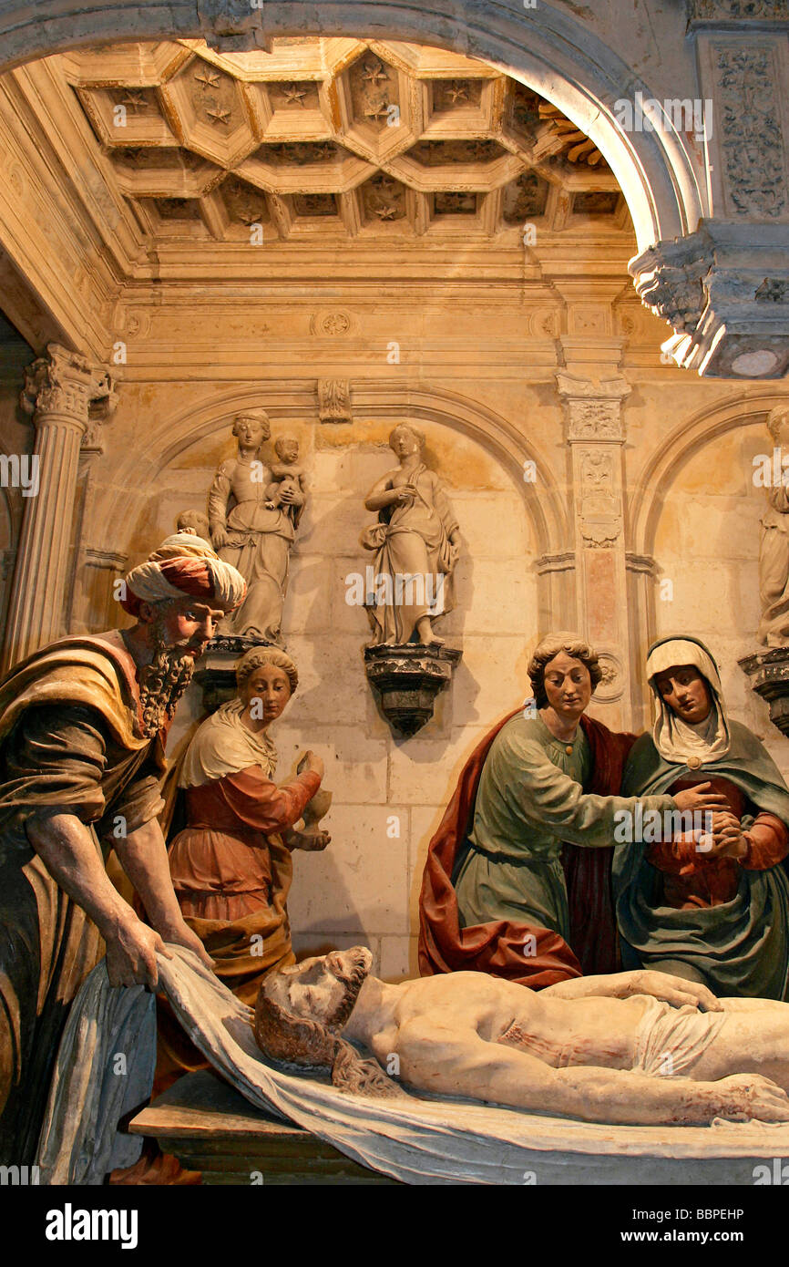 THE BURIAL OF CHRIST, CRYPT, BOURGES CATHEDRAL, CHER (18), FRANCE Stock ...