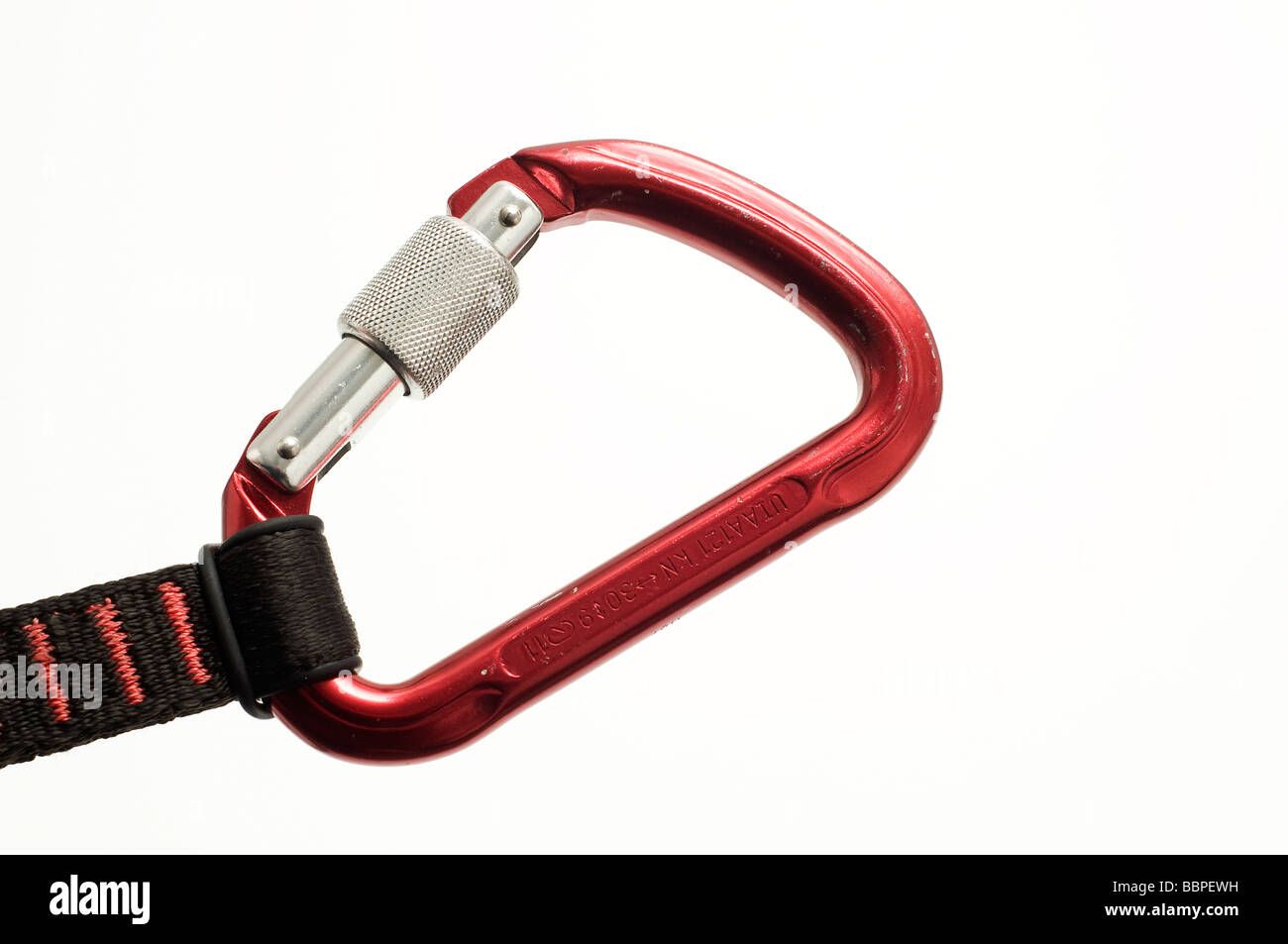 a red karabiner Stock Photo - Alamy