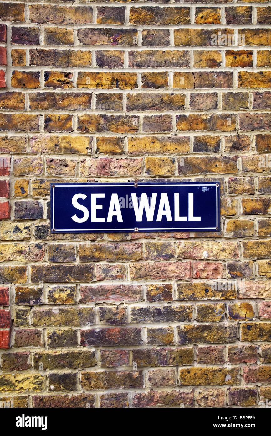 sea wall street sign, Whitstable Stock Photo - Alamy