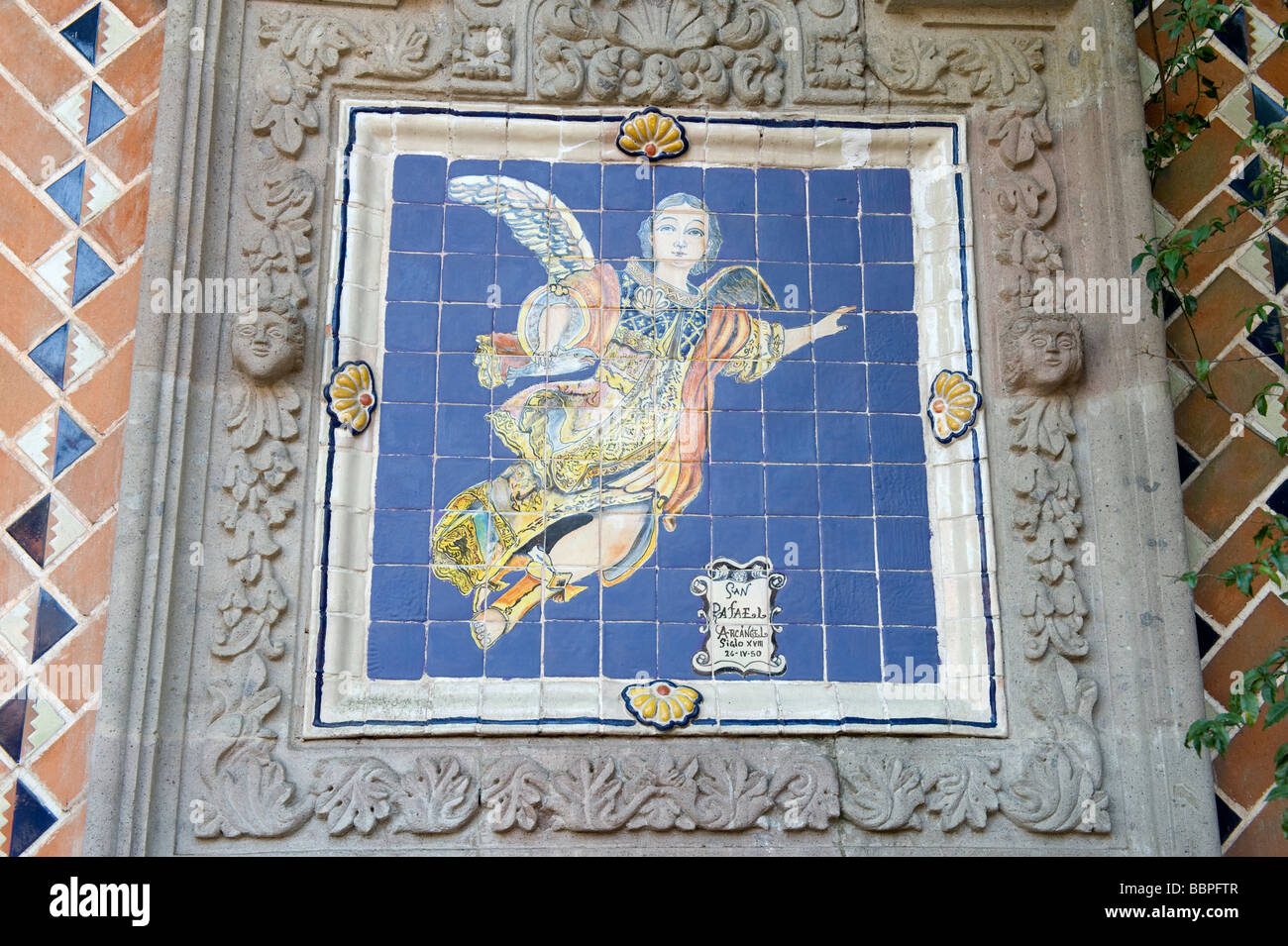 Angel in tiles, San Angel, Mexico City Stock Photo - Alamy