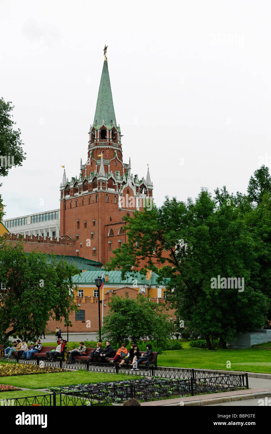 Troitskaya tower of Moscow Kremlin Stock Photo - Alamy