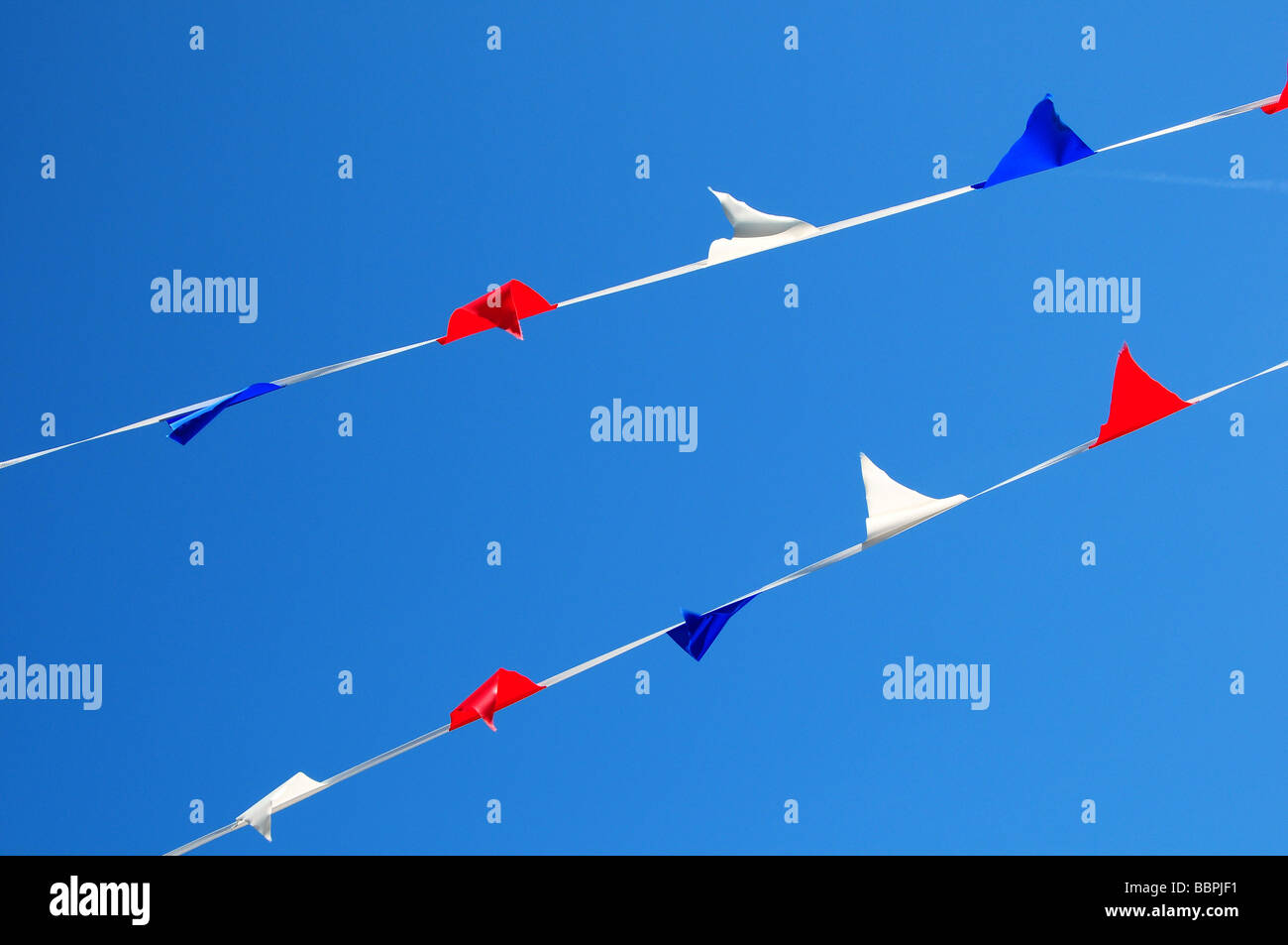 Red, white and blue bunting Stock Photo - Alamy