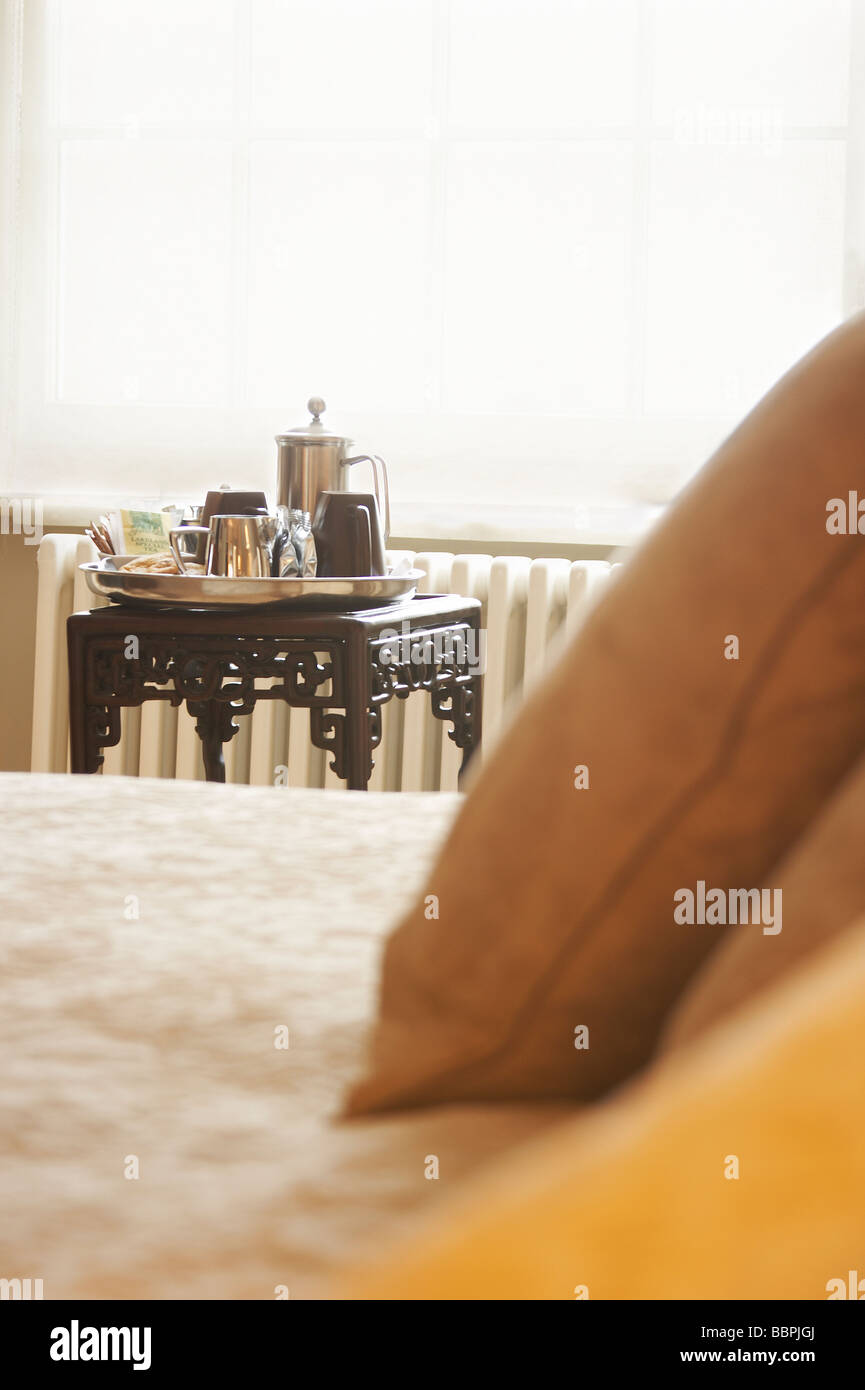 Room interior facing the window with tea & coffe refreshments Stock ...