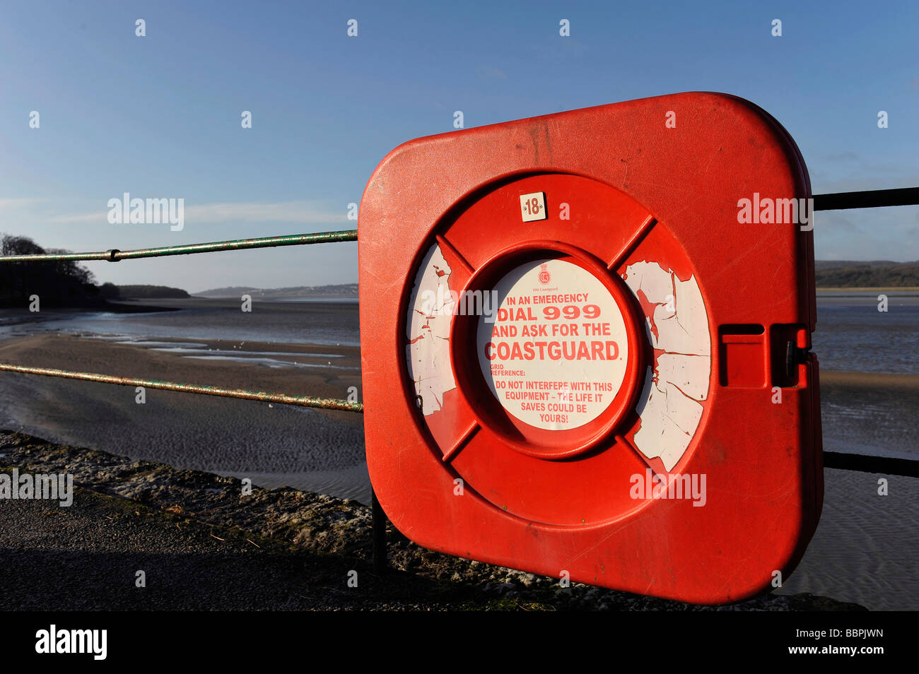 Warning signs for tides and quicksands at Arnside and the River Kent ...
