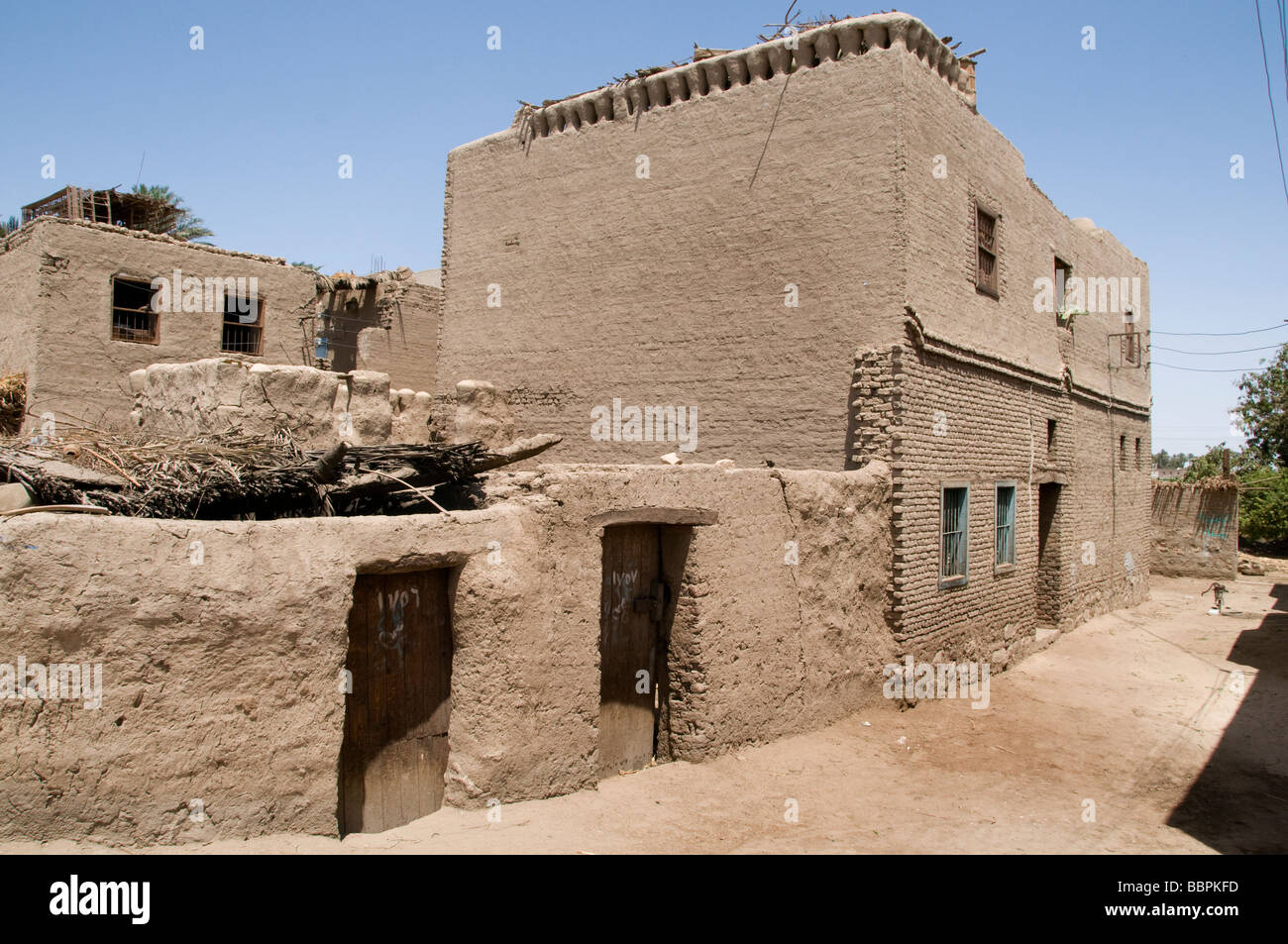 Egypt Farm Farmer agriculture field old village on the Nile river near ...