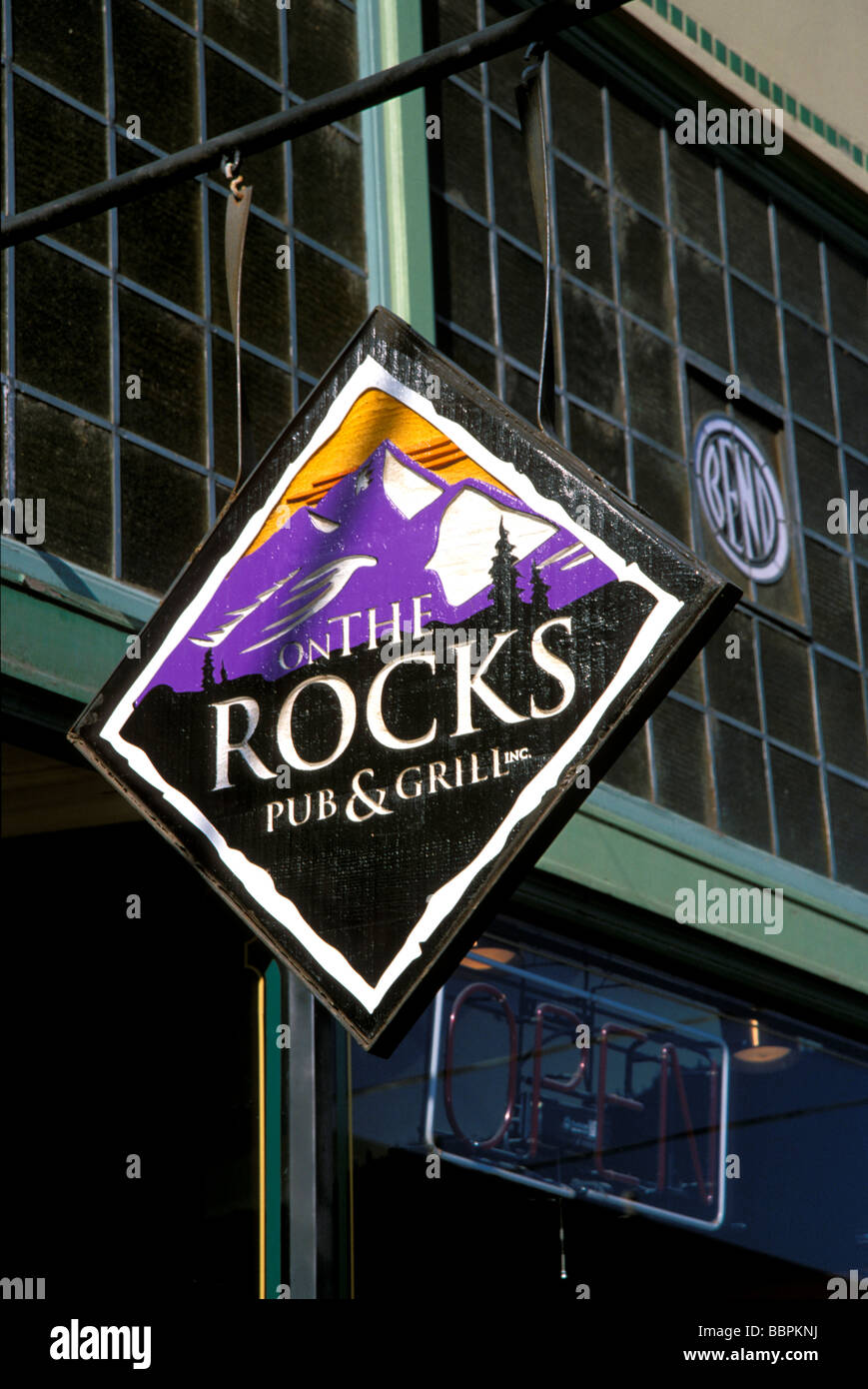 On The Rocks Pub and Grill Bend Oregon Stock Photo - Alamy