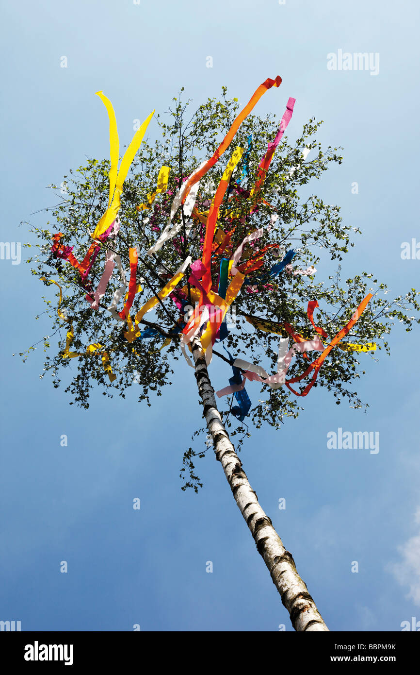 May pole with colorful ribbons Stock Photo - Alamy