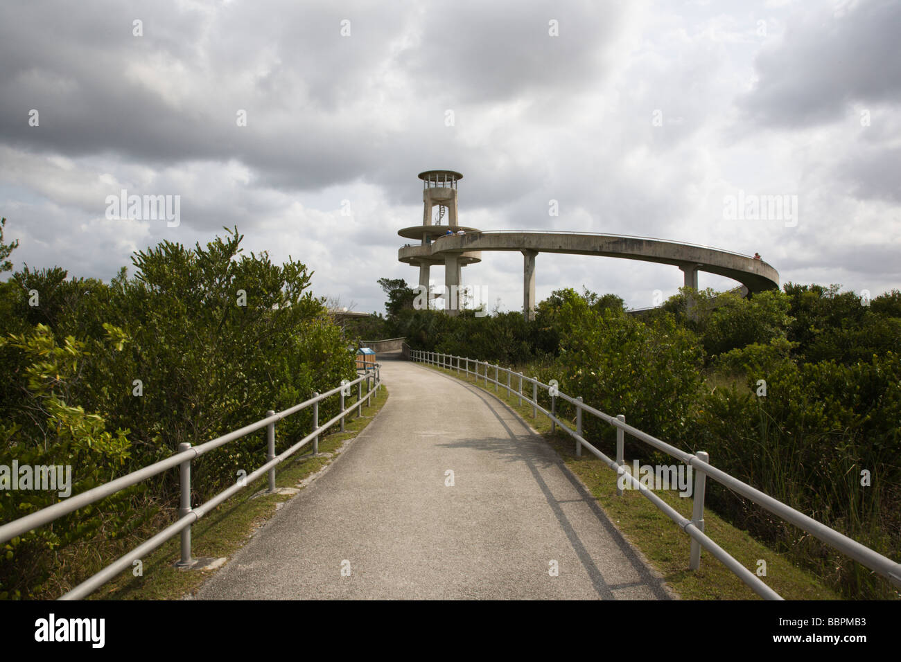 The Shark Valley Observation Tower in the Everglades National Park lies ...