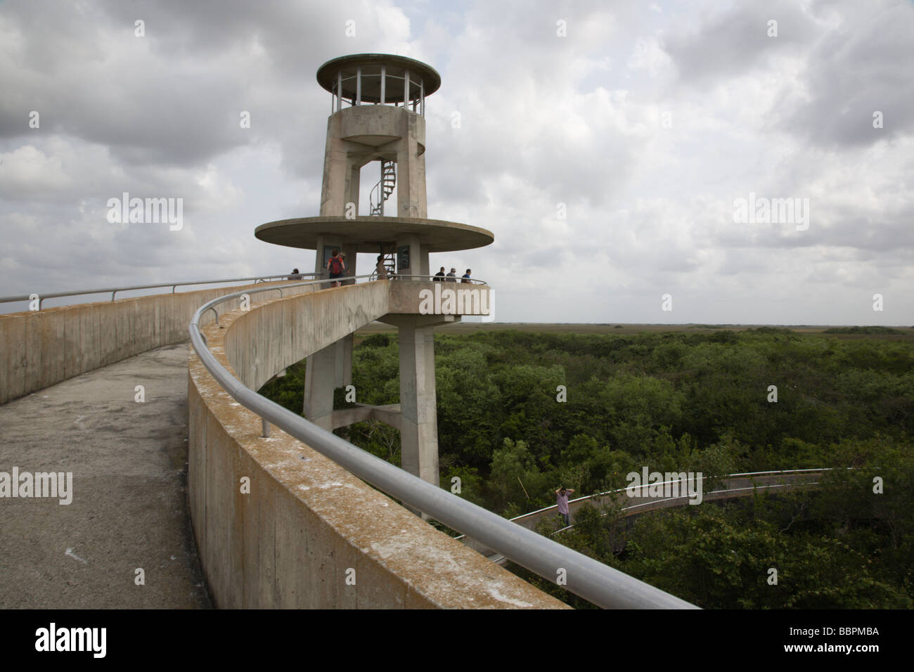The Shark Valley Observation Tower in the Everglades National Park lies ...