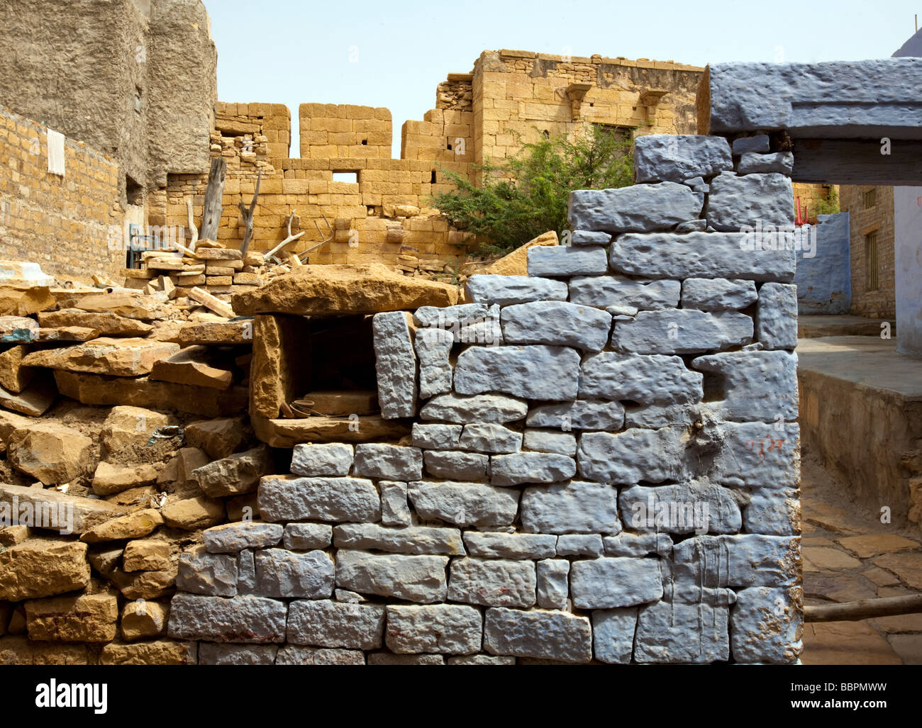 Stone Walls Inside Jaisalmer Fort Rajasthan India Stock Photo - Alamy
