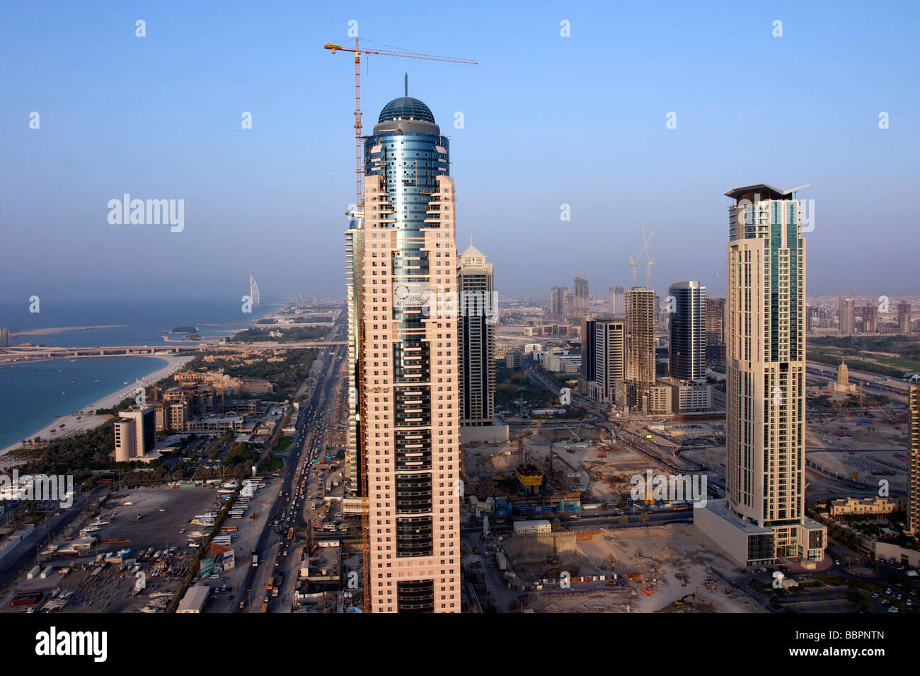 MODERN BUILDINGS IN THE NEIGHBOURHOOD OF THE DUBAI MARINA, TOWER BLOCKS ...
