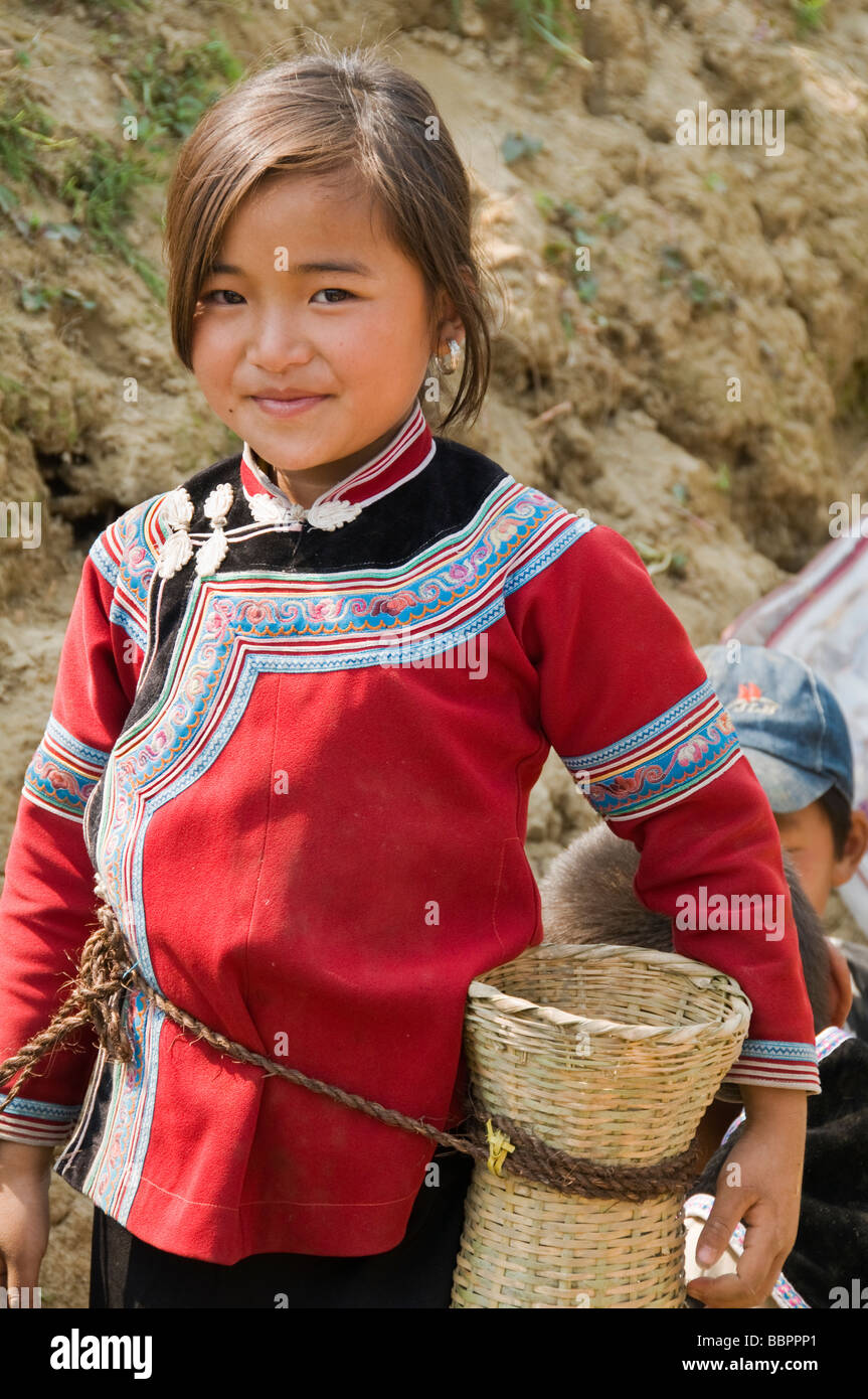 cute Hani minority girl in Yuanyang China Stock Photo - Alamy