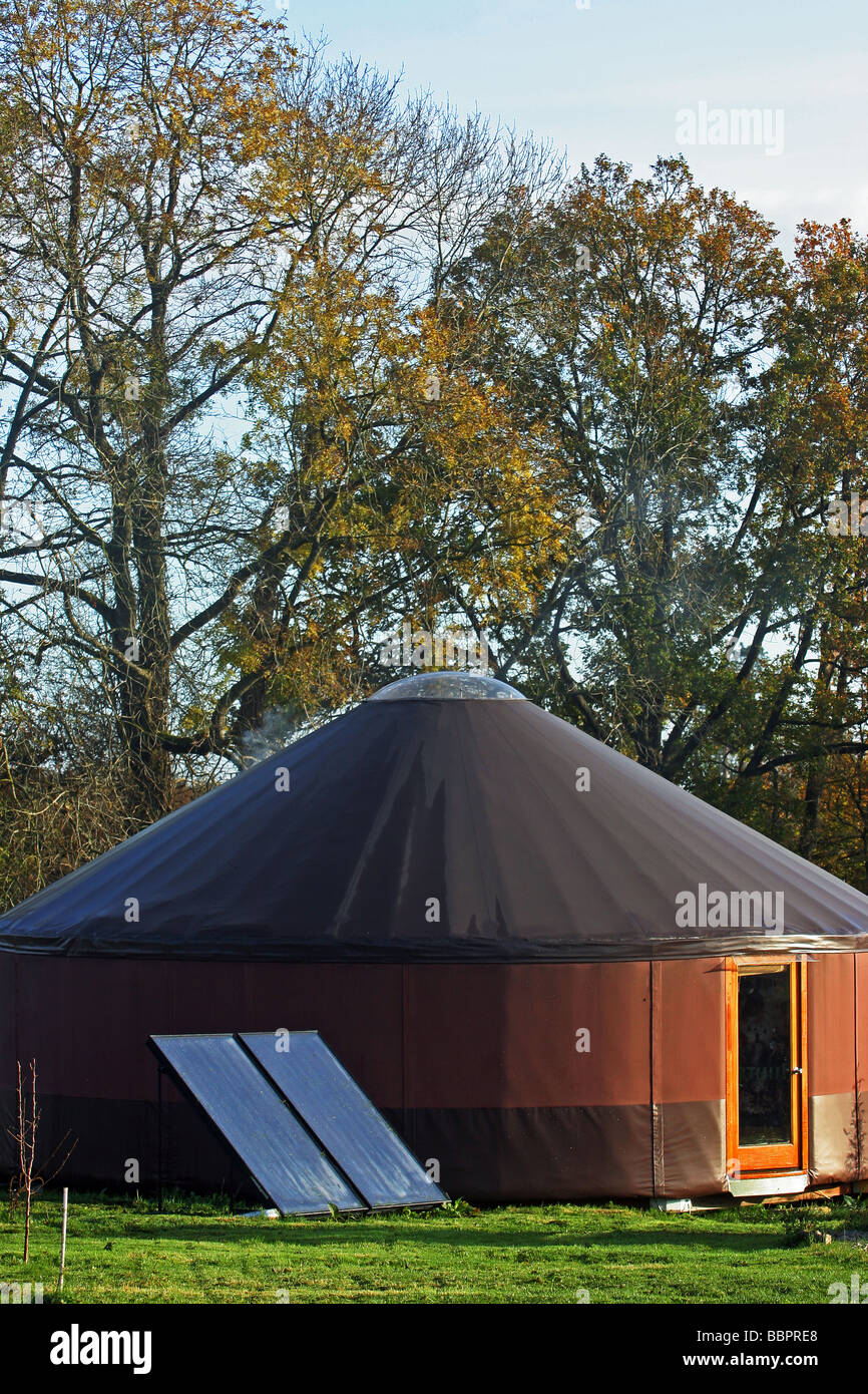 MODERN YURT WITH SOLAR PANEL, ECOLOGICAL HOUSE WITH SOLAR HEATING ...