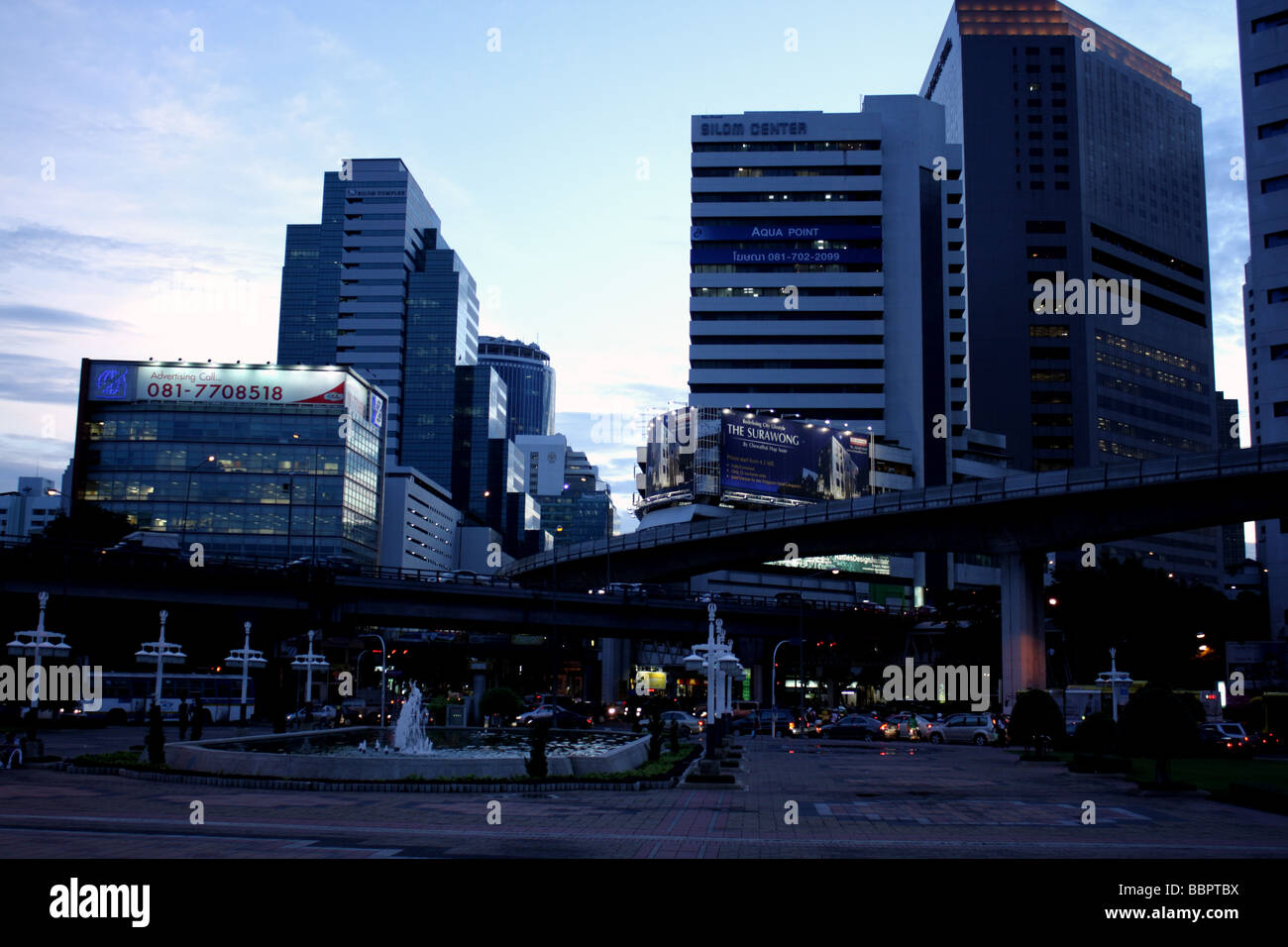 Evening in Silom area , Bangkok Stock Photo - Alamy