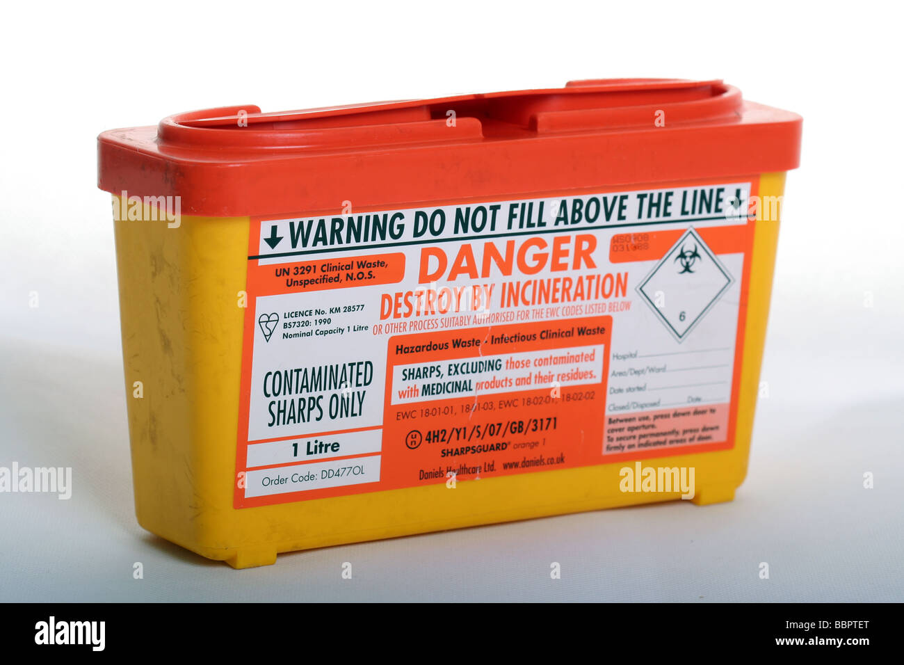 Safe waste disposal bin for hospital "sharps Stock Photo - Alamy