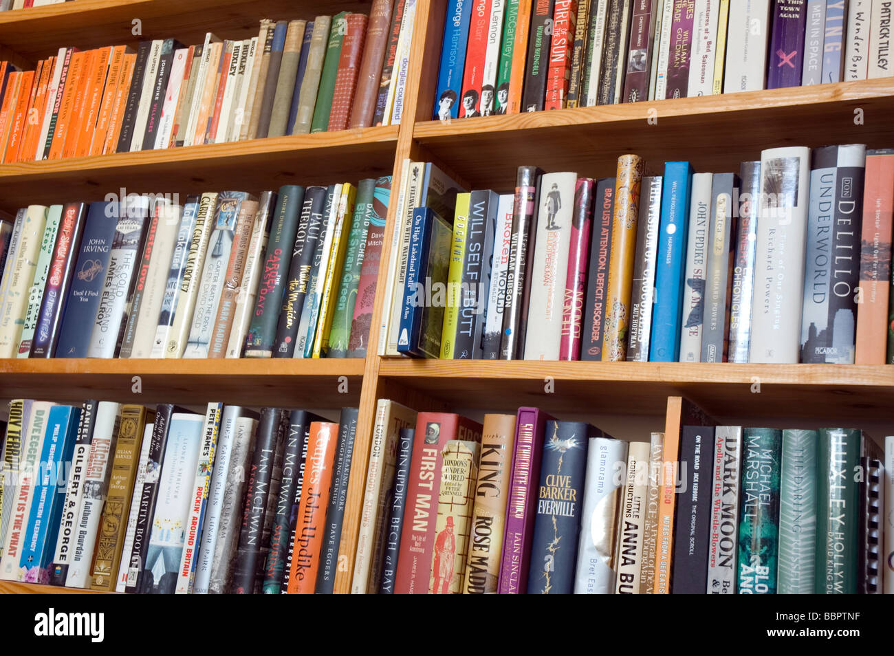 Books on a bookshelf Stock Photo - Alamy