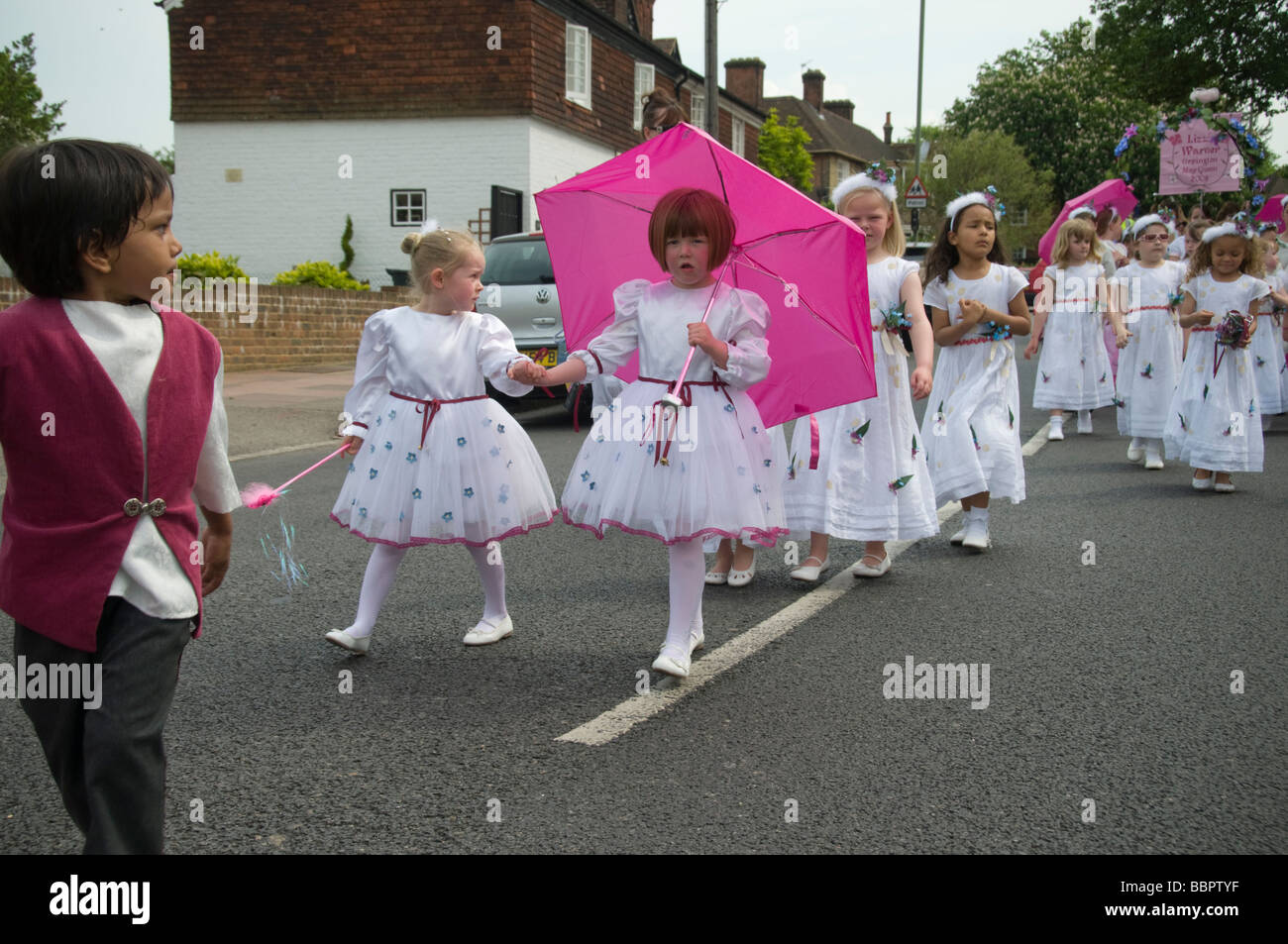 Hayes Village May Queen retinue in procession at Merrie England and ...