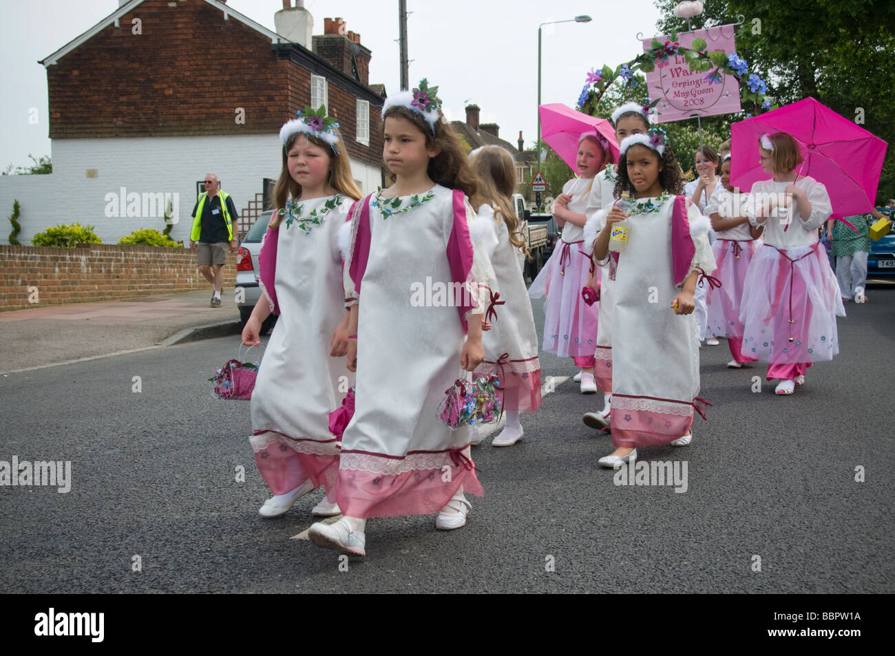 Hayes Village May Queen retinue in procession at Merrie England and ...