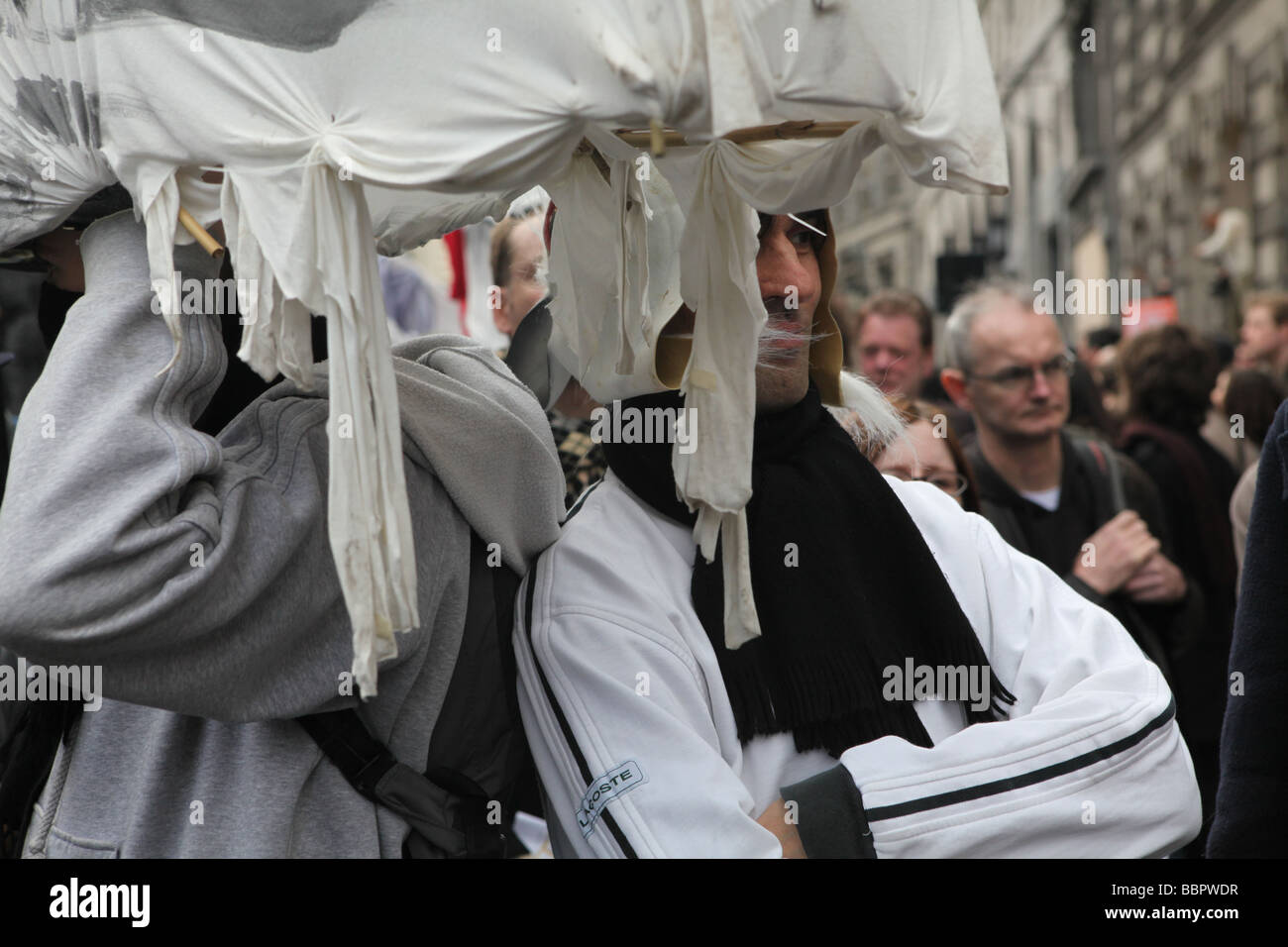 protesters during the g20 protest in london protesting against bankers ...