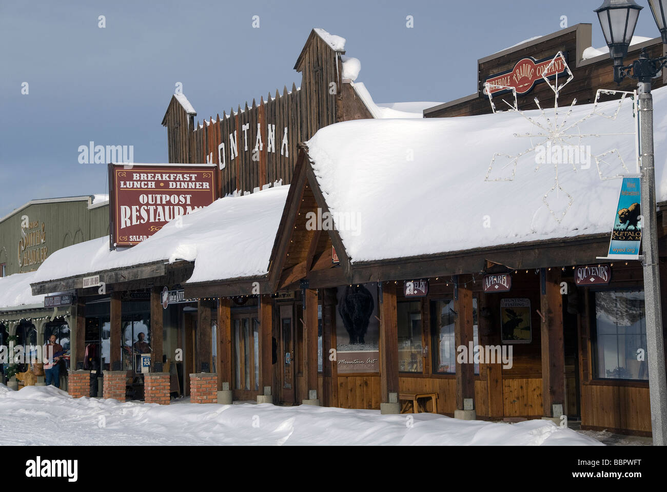 West Yellowstone in winter West Yellowstone Montana USA Stock Photo - Alamy