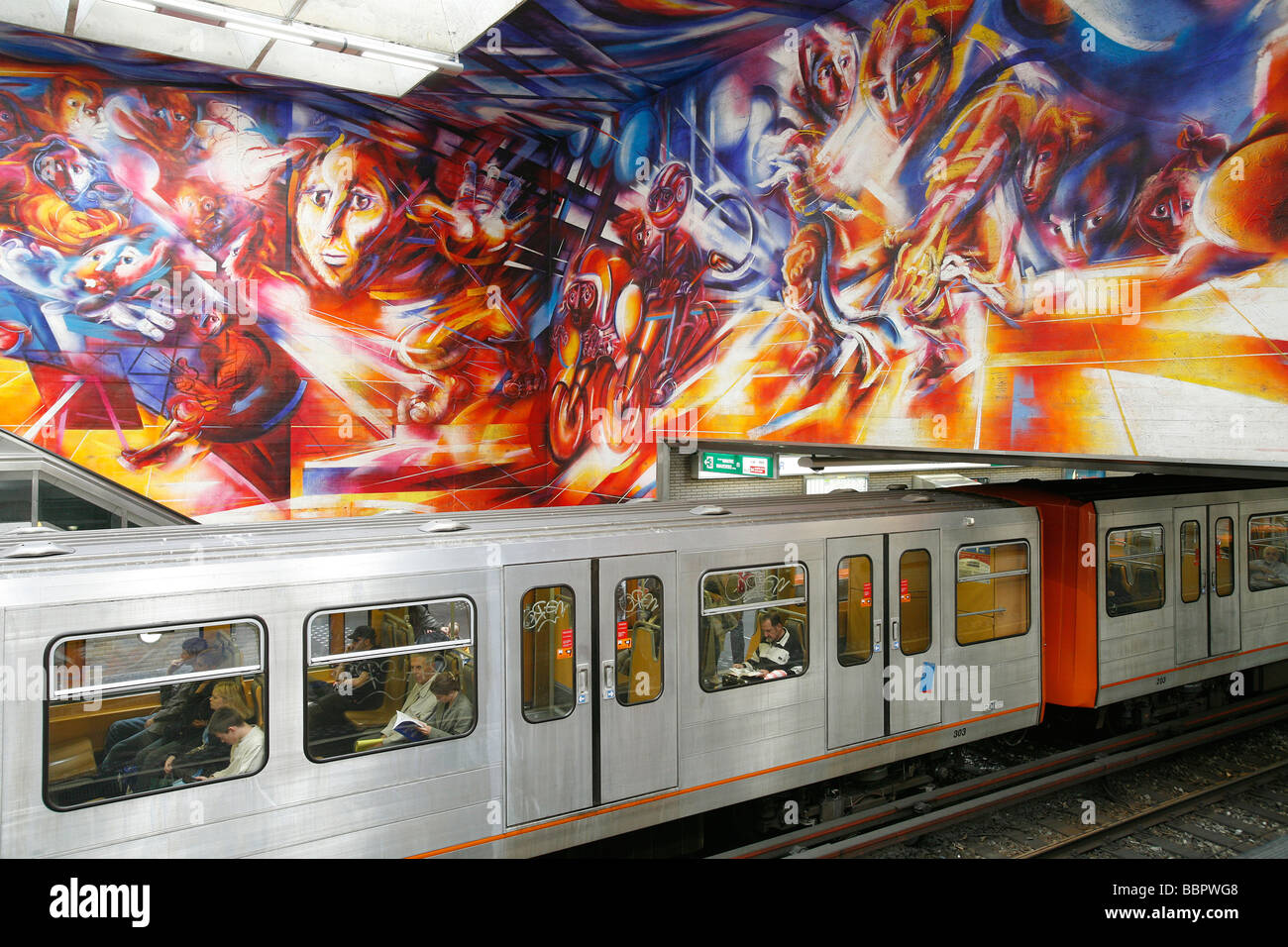 HANKAR SUBWAY STATION, MURAL BY ROGER SOMVILLE, ENTITLED 'OUR TIMES ...