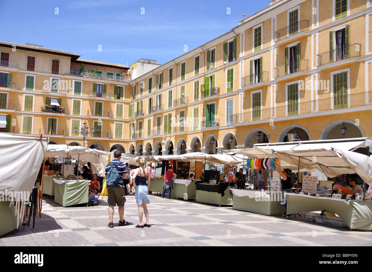 Market stalls, Placa Major, Palma de Mallorca, Palma Municipality ...