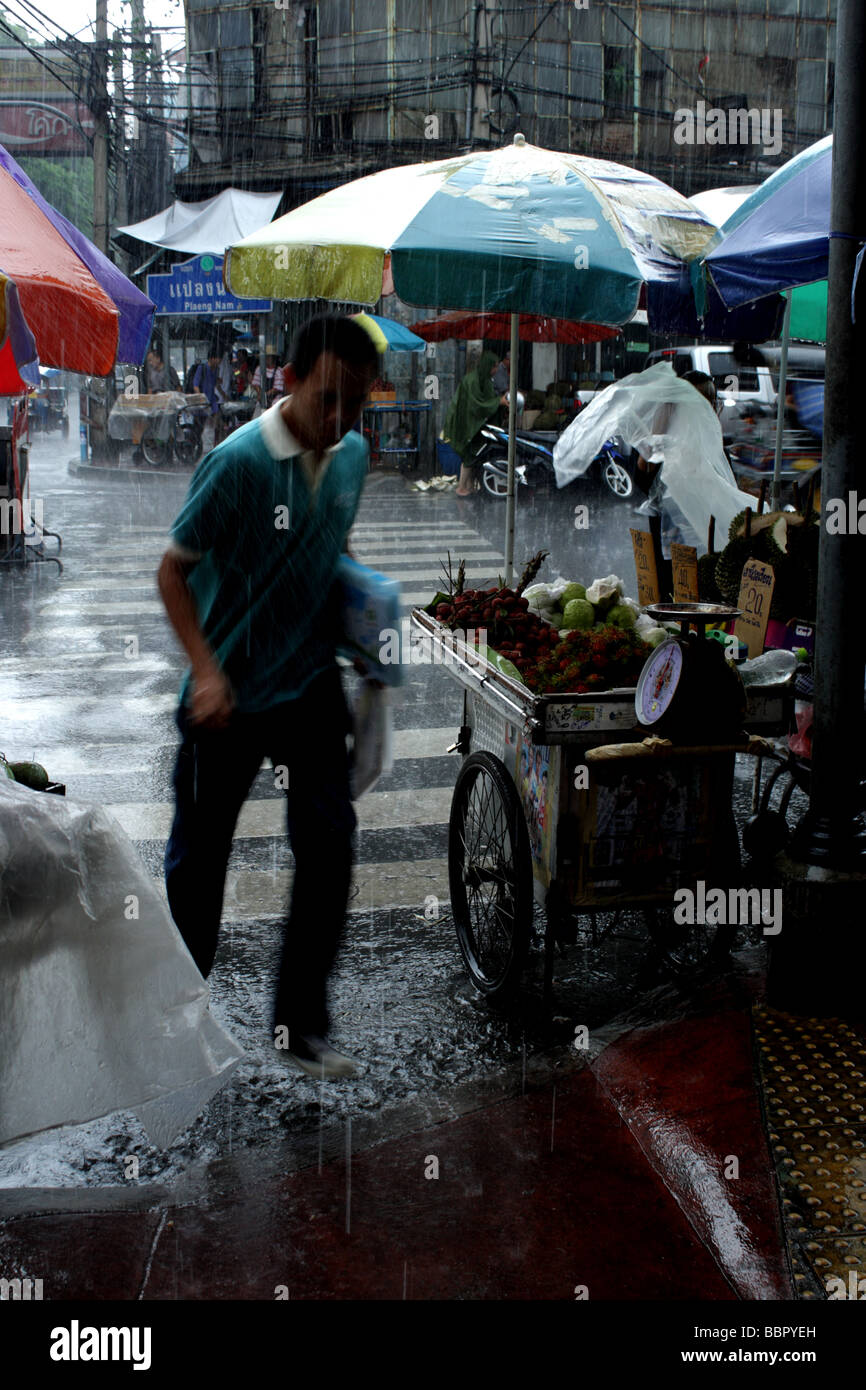 Bangkok 's Chinatown at heavy rain , Thailand Stock Photo - Alamy