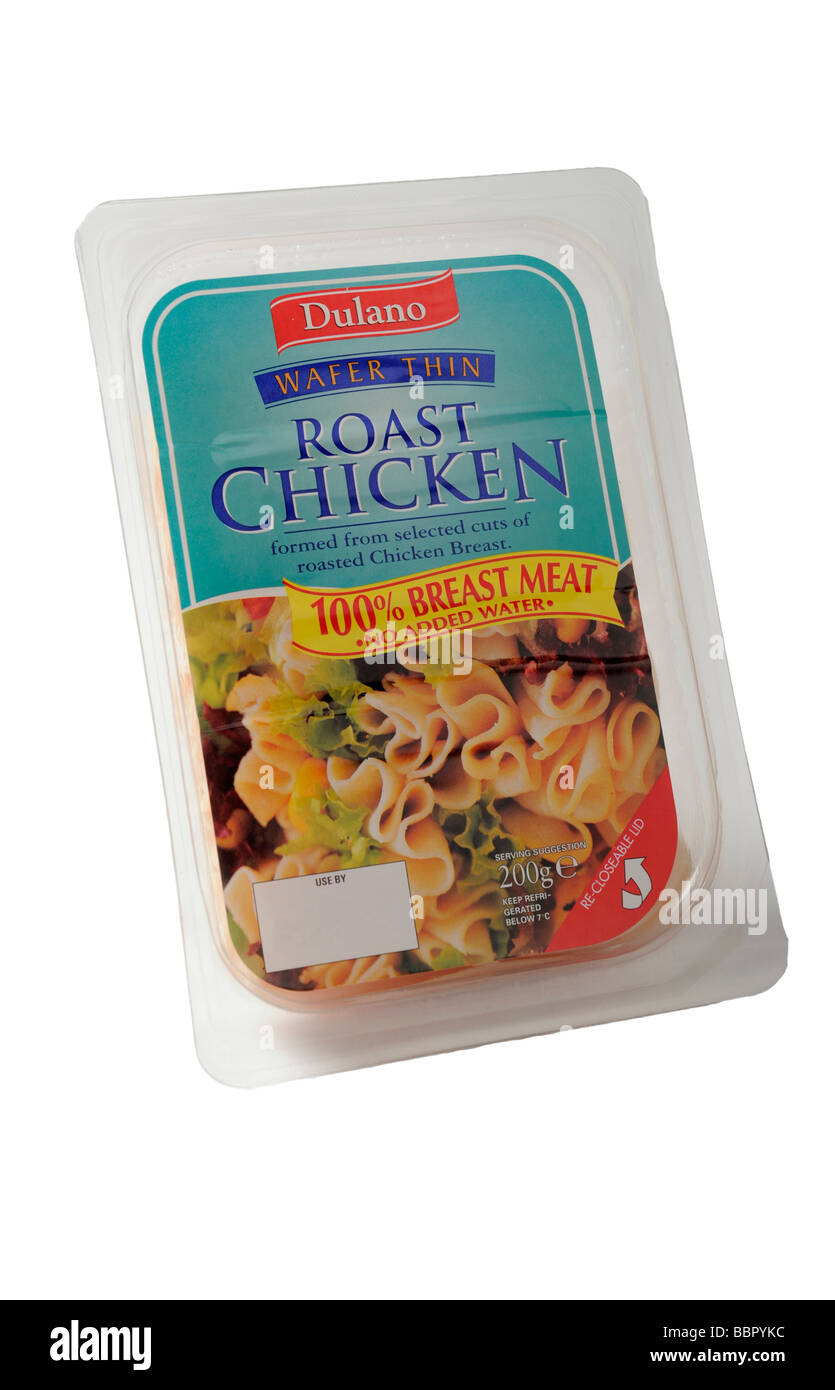 Packet of wafer thin processed roast chicken Stock Photo - Alamy