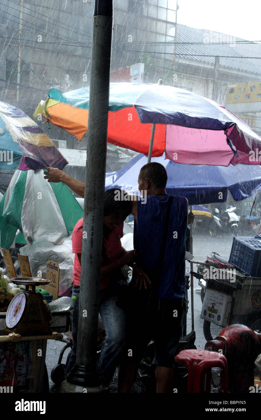 Bangkok 's Chinatown at heavy rain , Thailand Stock Photo - Alamy