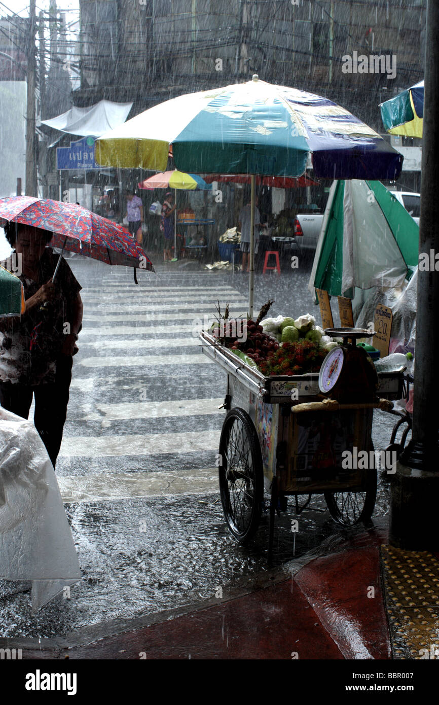 Bangkok 's Chinatown at heavy rain , Thailand Stock Photo - Alamy