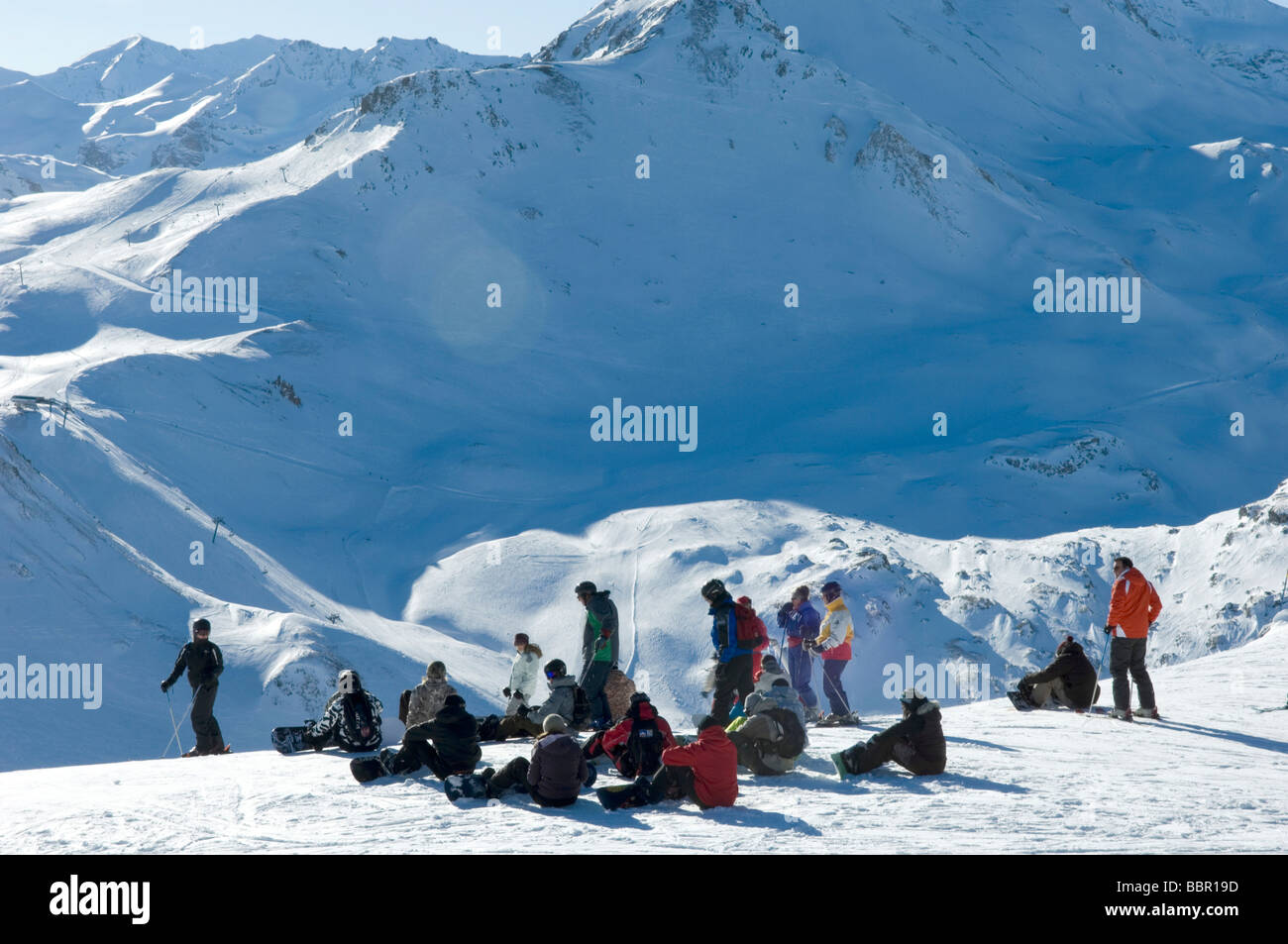 Group of Skiers Stock Photo - Alamy