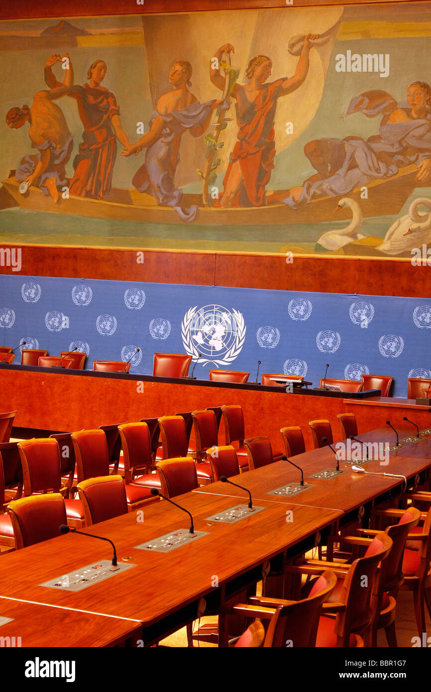 PRESS CONFERENCE ROOM, FACADE ON THE GARDEN SIDE, PALACE OF NATIONS ...