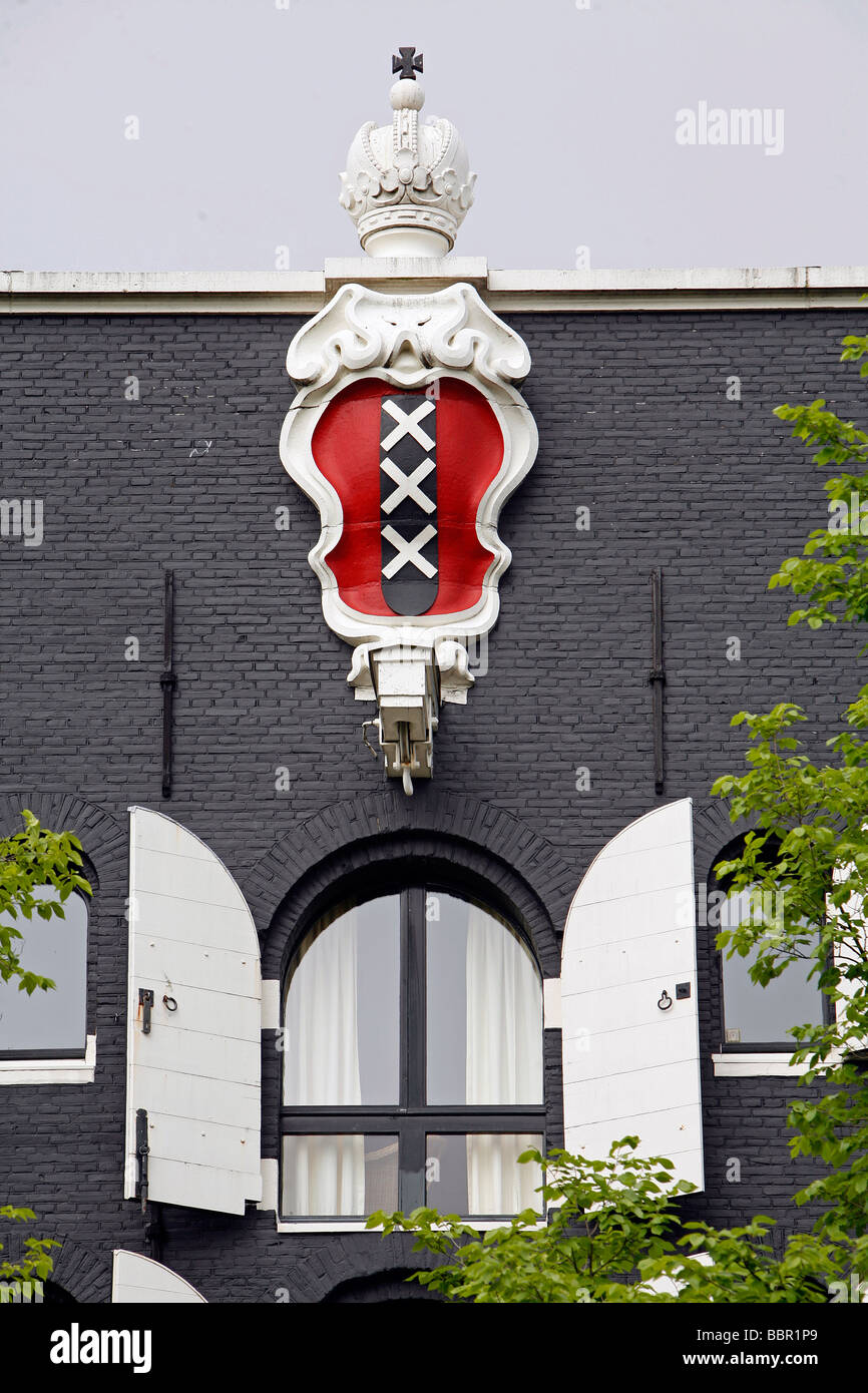THE THREE CROSSES, EMBLEM OF THE CITY OF AMSTERDAM, AMSTERDAM ...