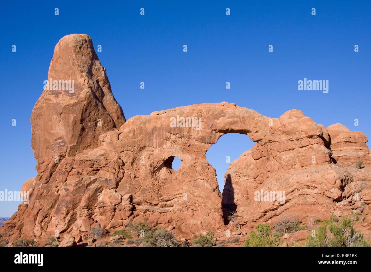 Turret Arch, Windows Section, Arches National Park, Utah Stock Photo ...