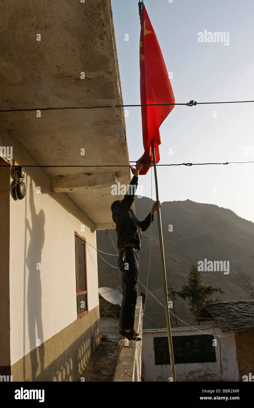 Flag raising child hi-res stock photography and images - Alamy