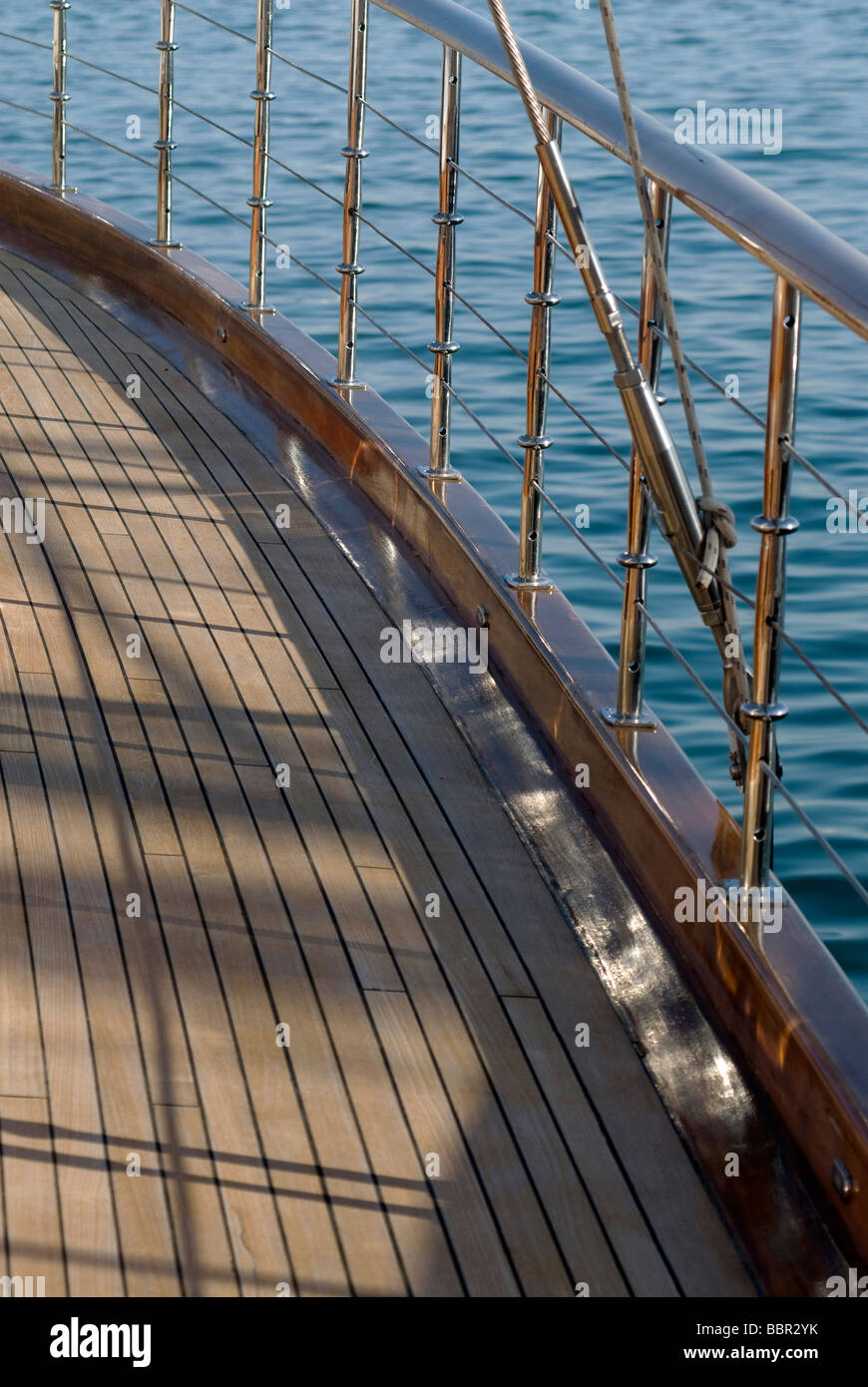 boat deck of luxury sailboat Stock Photo - Alamy