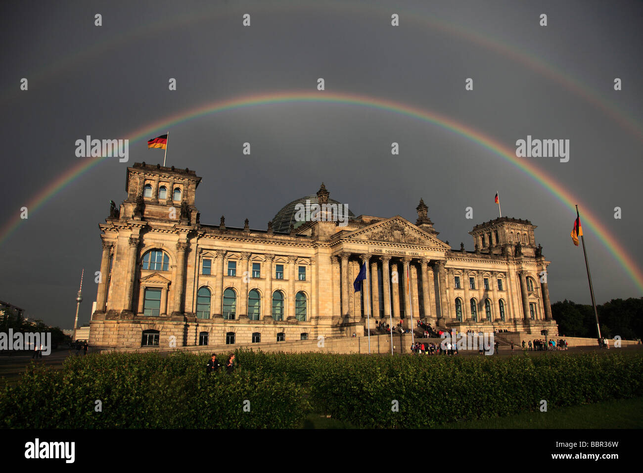 Germany Berlin Reichstag Parliament rainbow Stock Photo - Alamy
