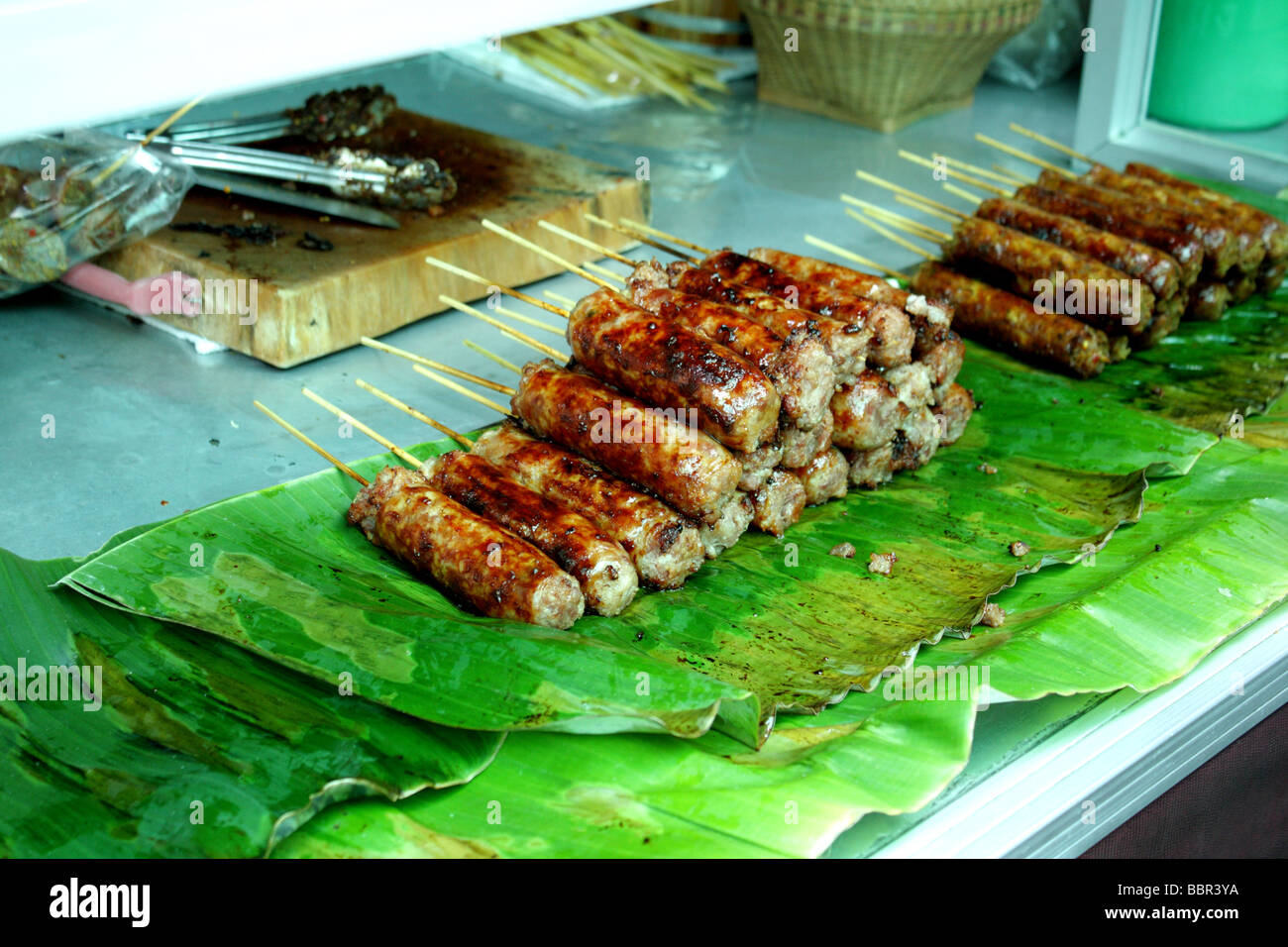 Thai isan sausage , Bangkok , Thailand Stock Photo - Alamy