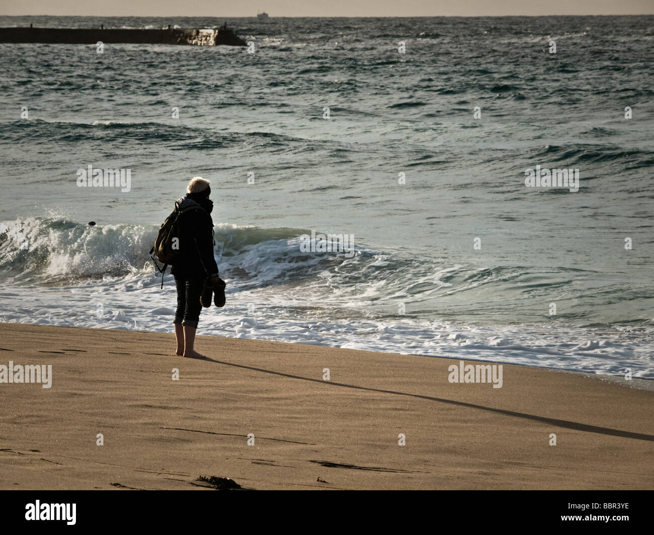 Person watching waves hi-res stock photography and images - Alamy