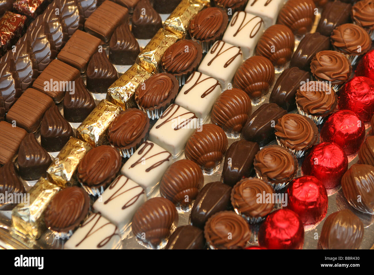A selection of Belgian Chocolates Stock Photo - Alamy
