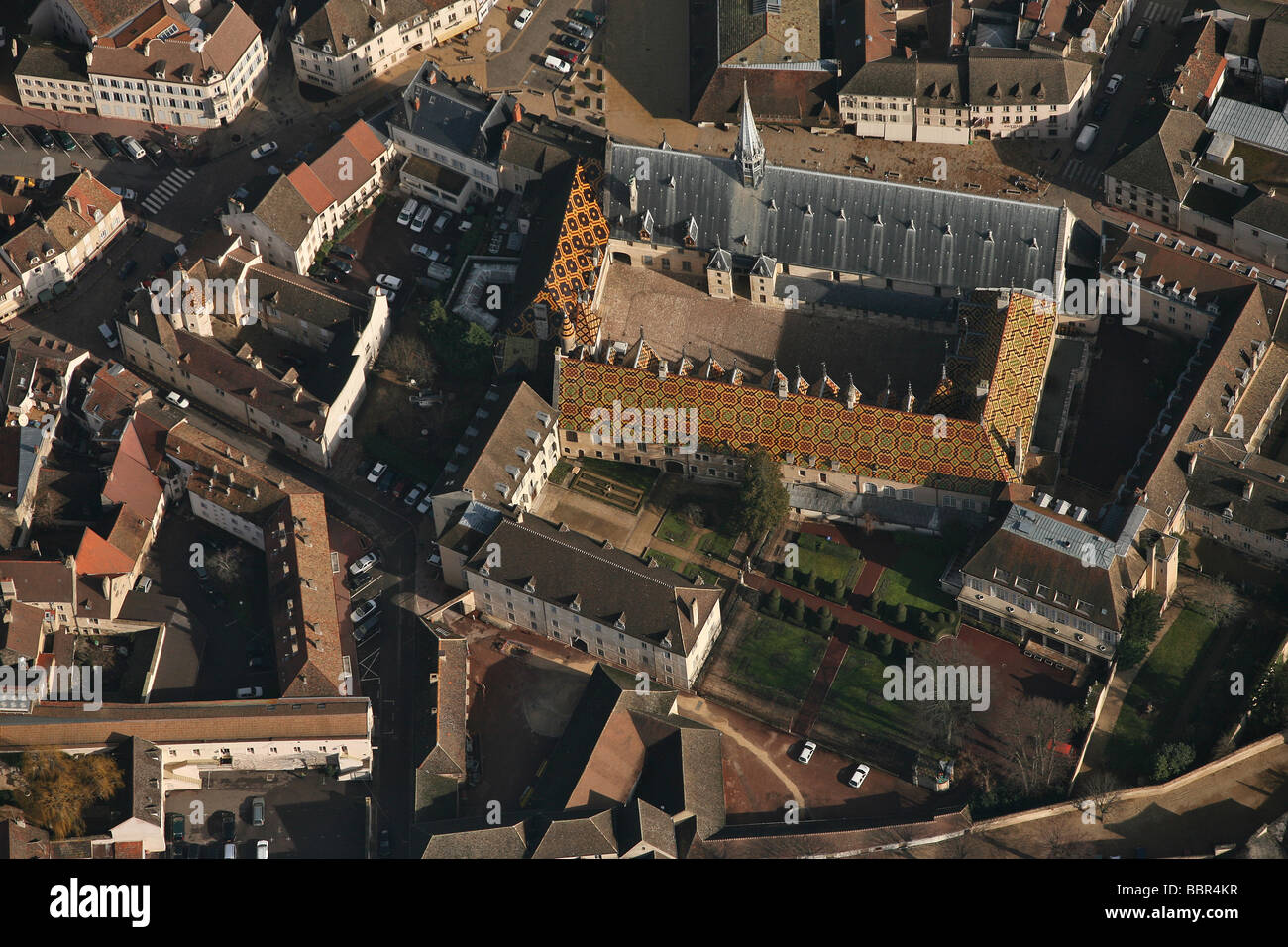 AERIAL VIEW OF BEAUNE TOWN CENTRE, HOSPICES DE BEAUNE, COTE D'OR (21 ...
