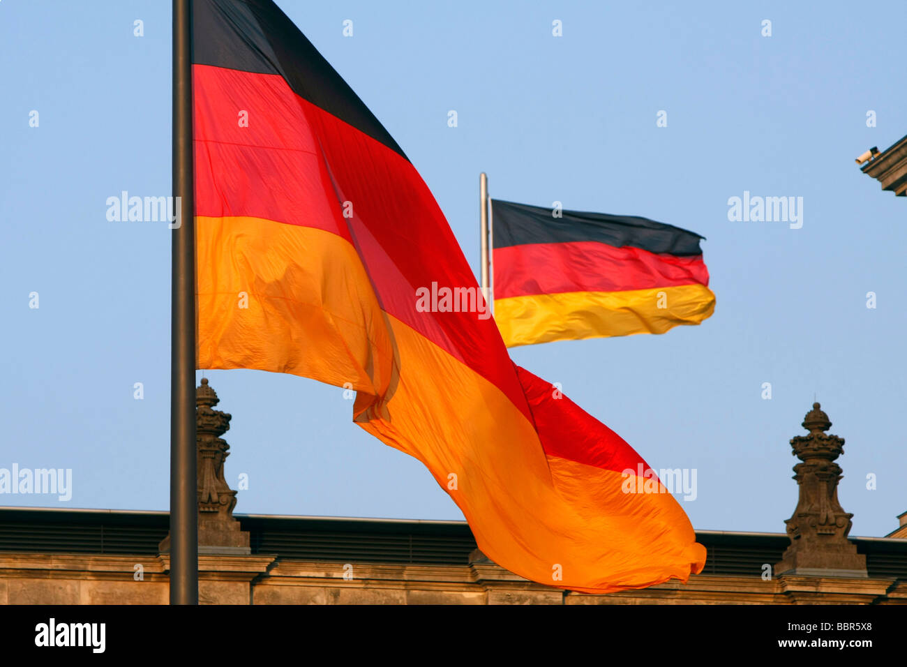 GERMAN FLAGS, GERMAN PARLIAMENT, GERMAN BUNDESTAG, REICHSTAG, PLATZ DER ...
