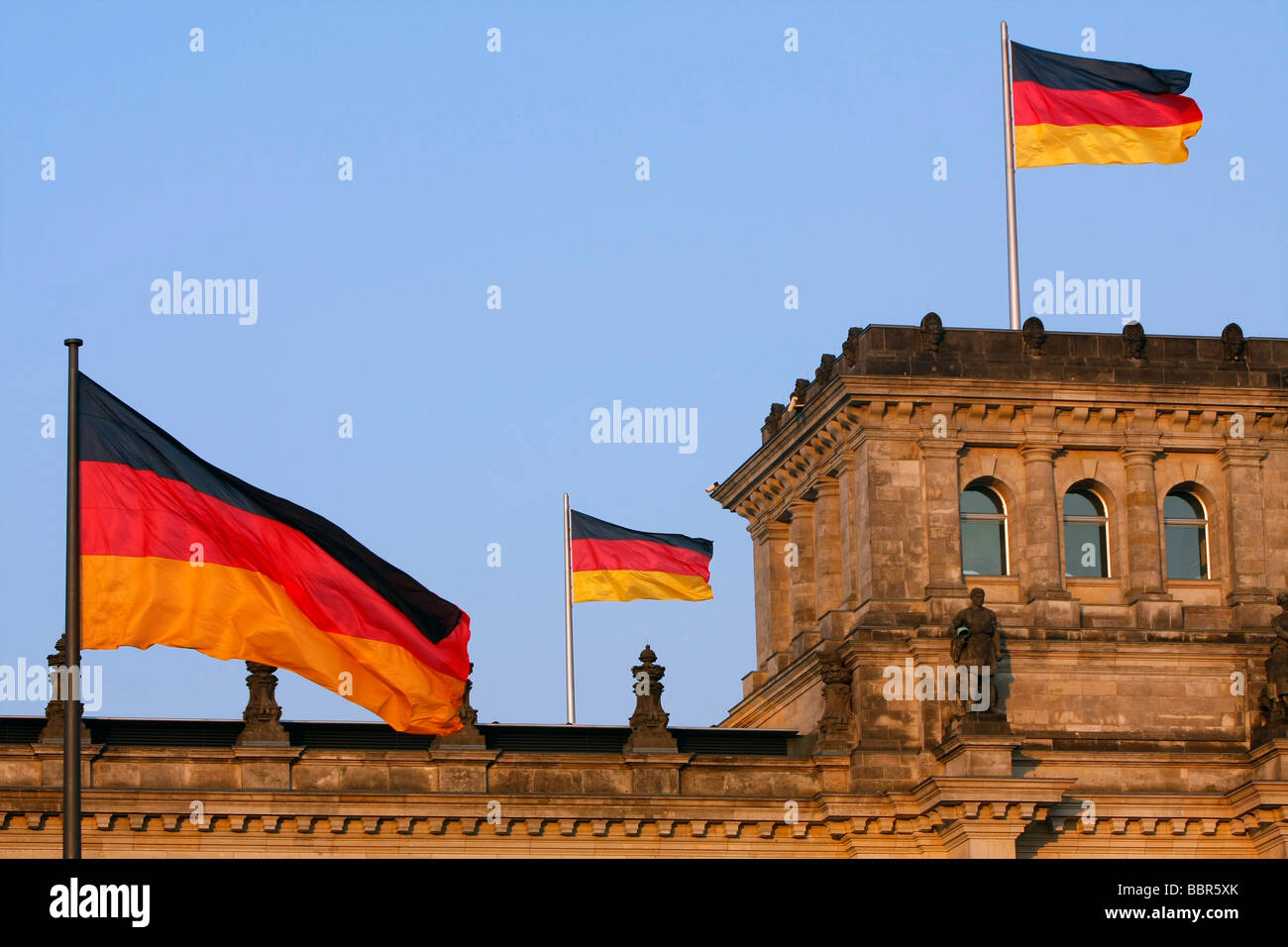 GERMAN FLAGS, GERMAN PARLIAMENT, GERMAN BUNDESTAG, REICHSTAG, PLATZ DER ...