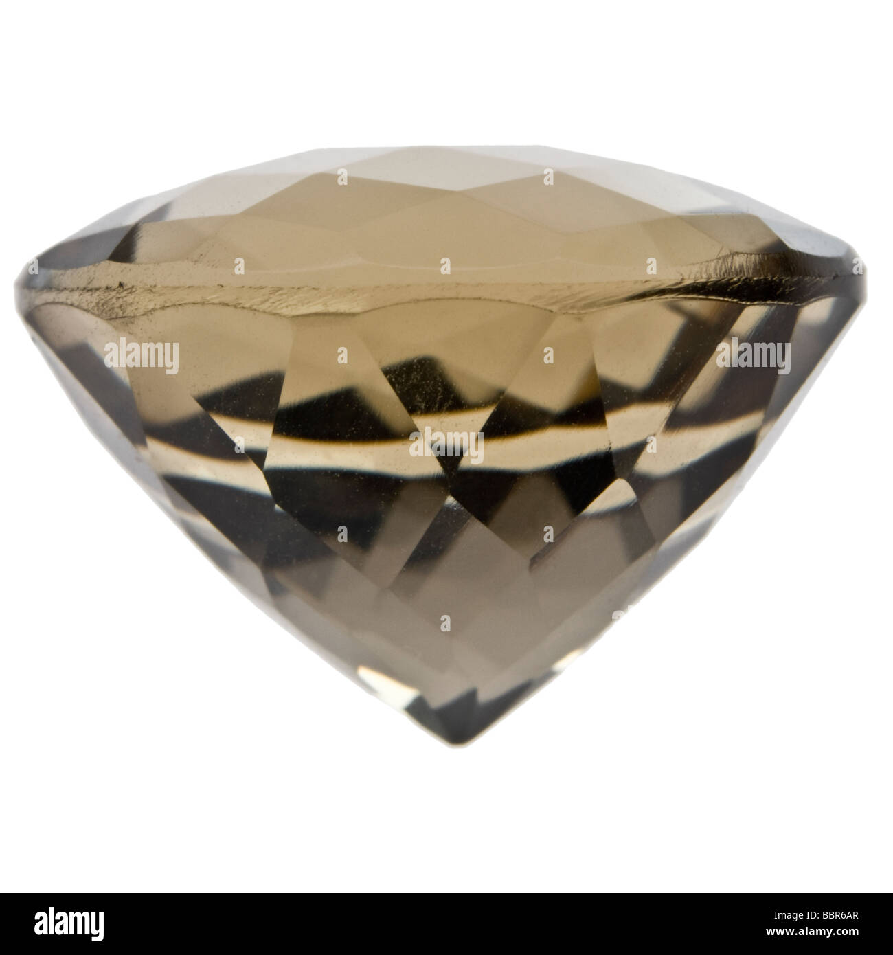 Smokey Quartz chequerboard cut gemstone Stock Photo - Alamy
