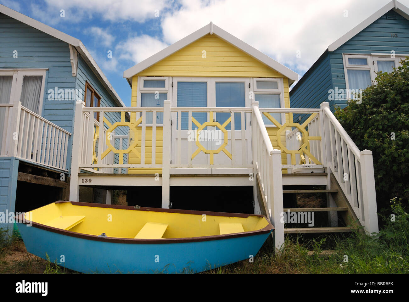 Large deluxe beach hut Stock Photo - Alamy