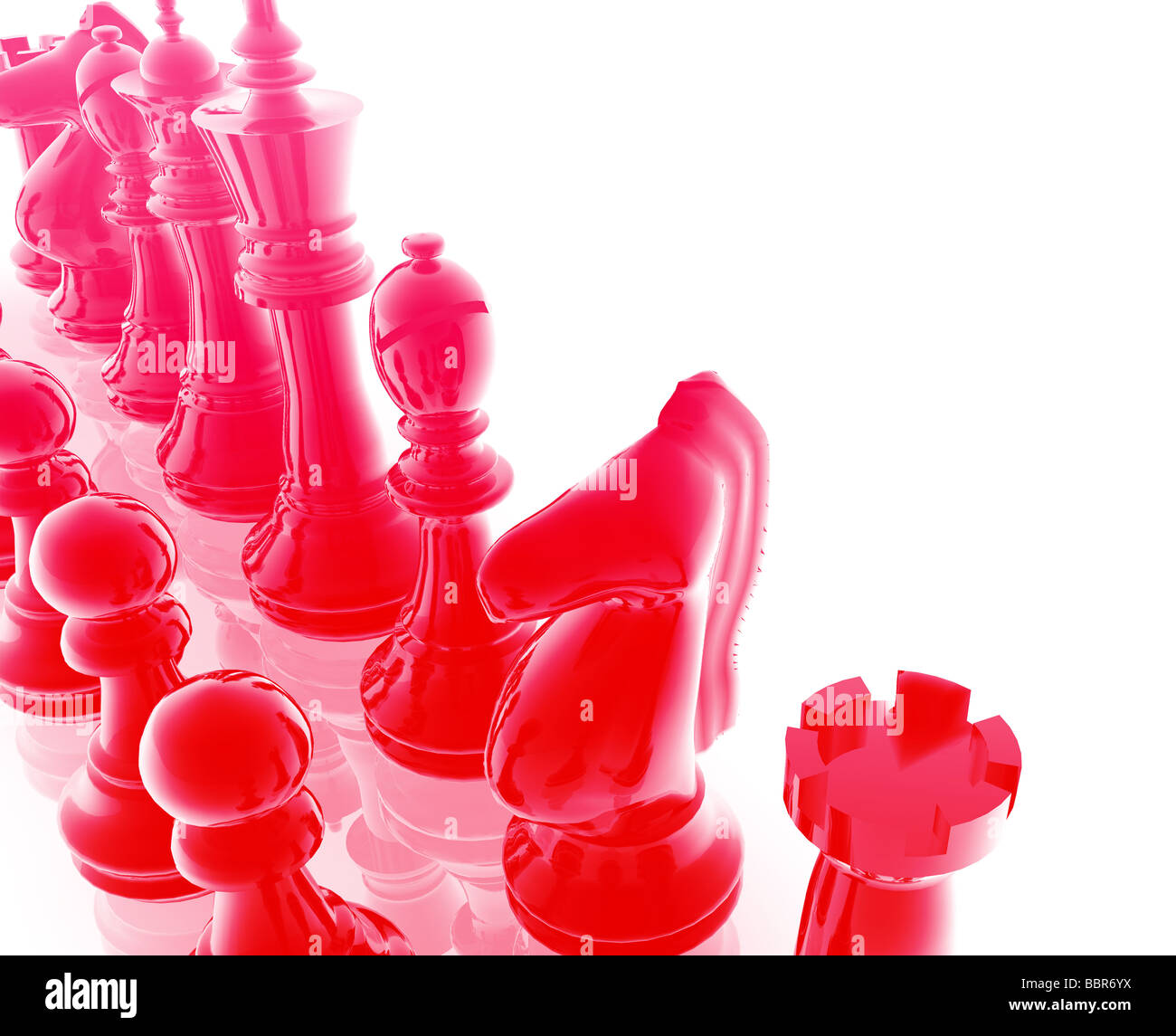 Chess set pieces illustration glossy chrome metal style Stock Photo - Alamy